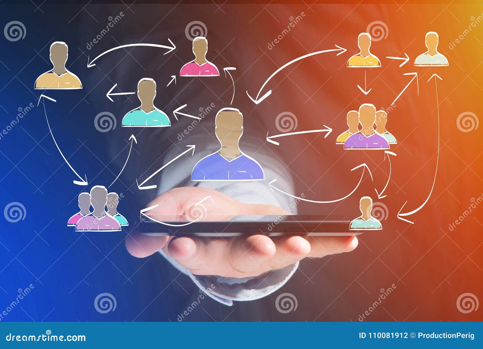 Hand Drawn Network Interaction with Different Group of People on Stock ...