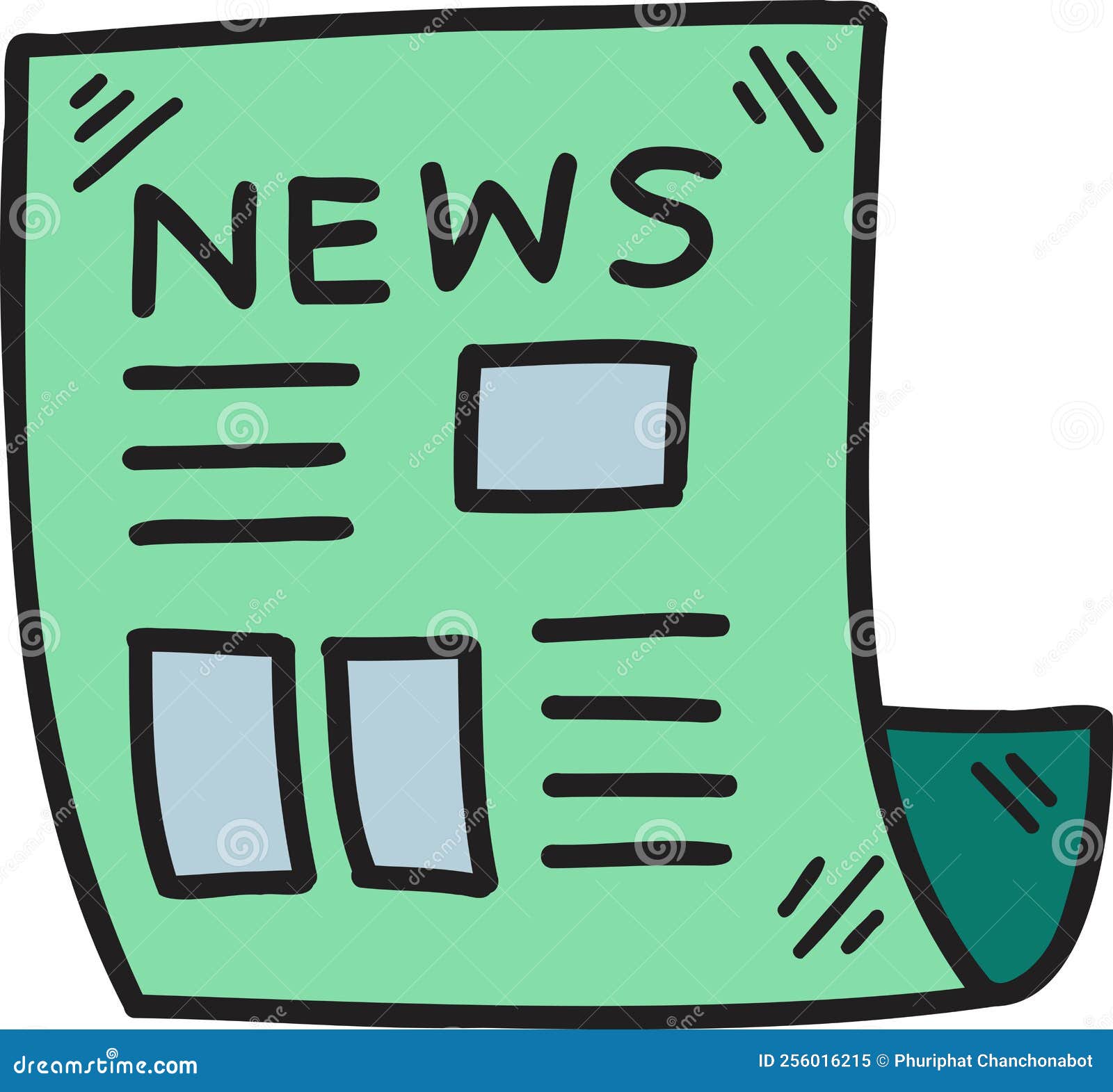 Hand Drawn Newspaper Illustration Stock Vector - Illustration of word ...