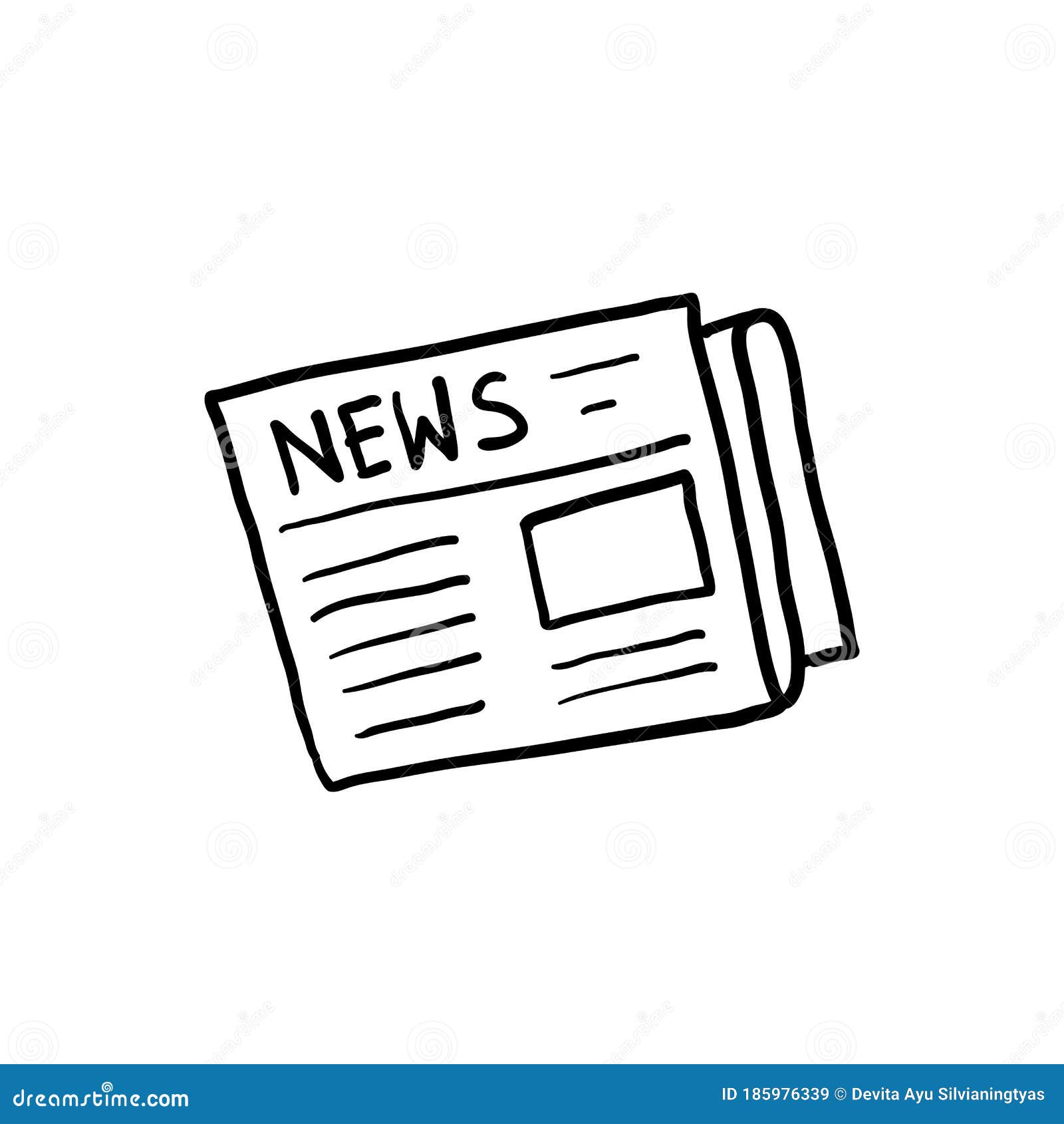 Hand Drawn Newspaper Vector Icon Doodle Stock Vector - Illustration of ...