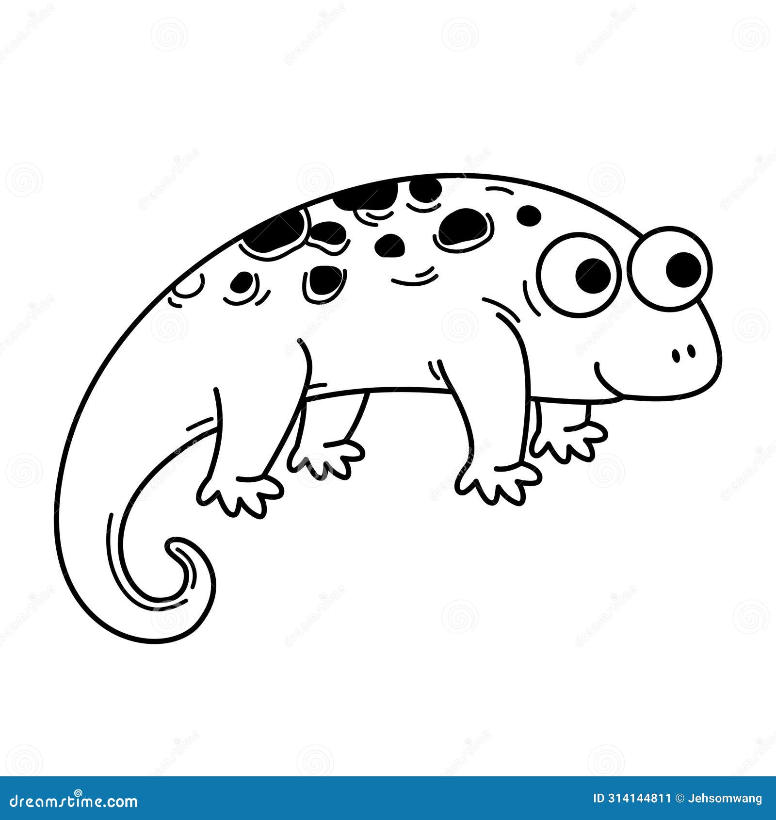 Hand Drawn Newt Character Illustration Stock Vector - Illustration of ...