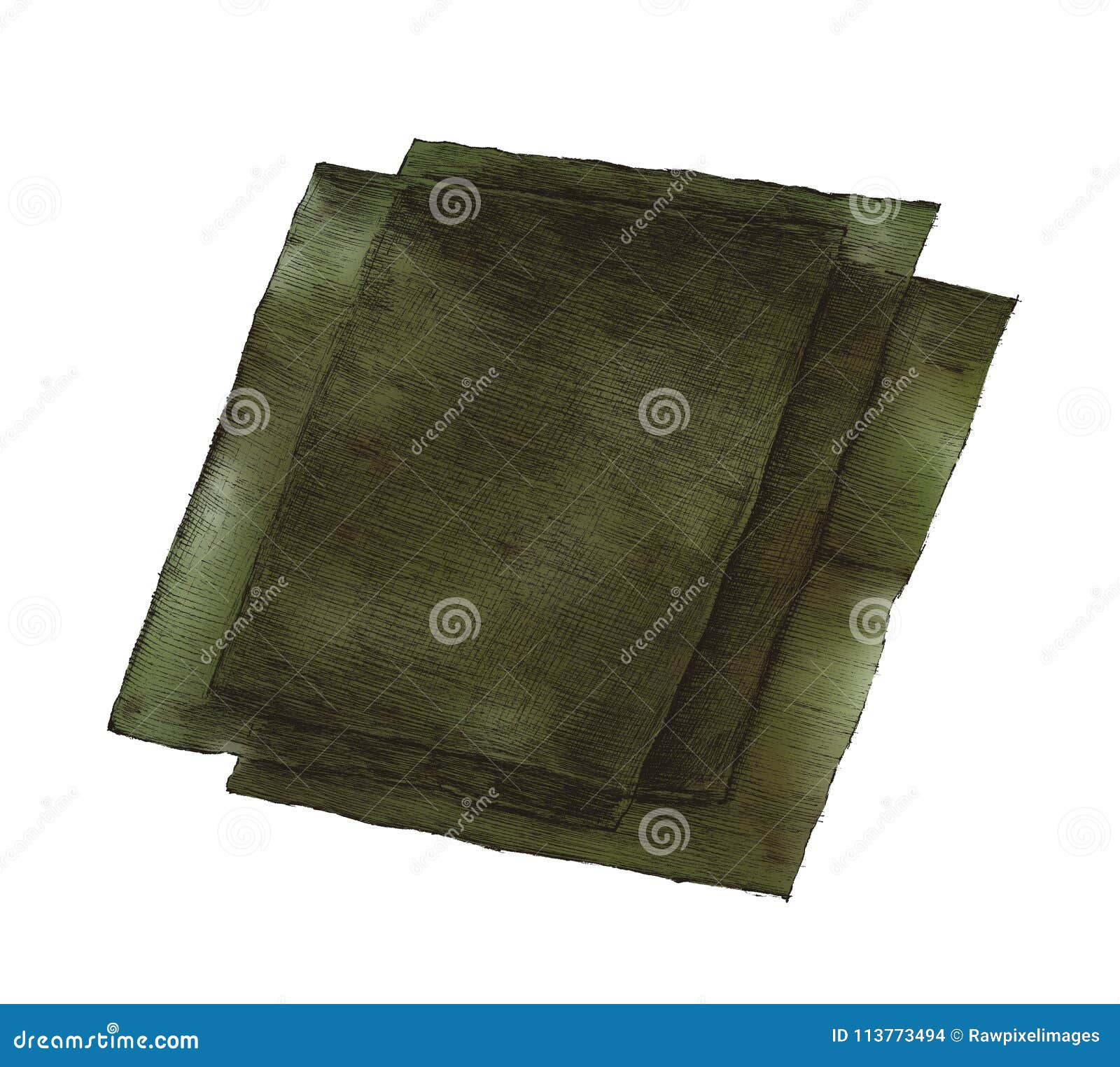 Hand Drawn Nori Seaweed Sheets Stock Illustration - Illustration of ...