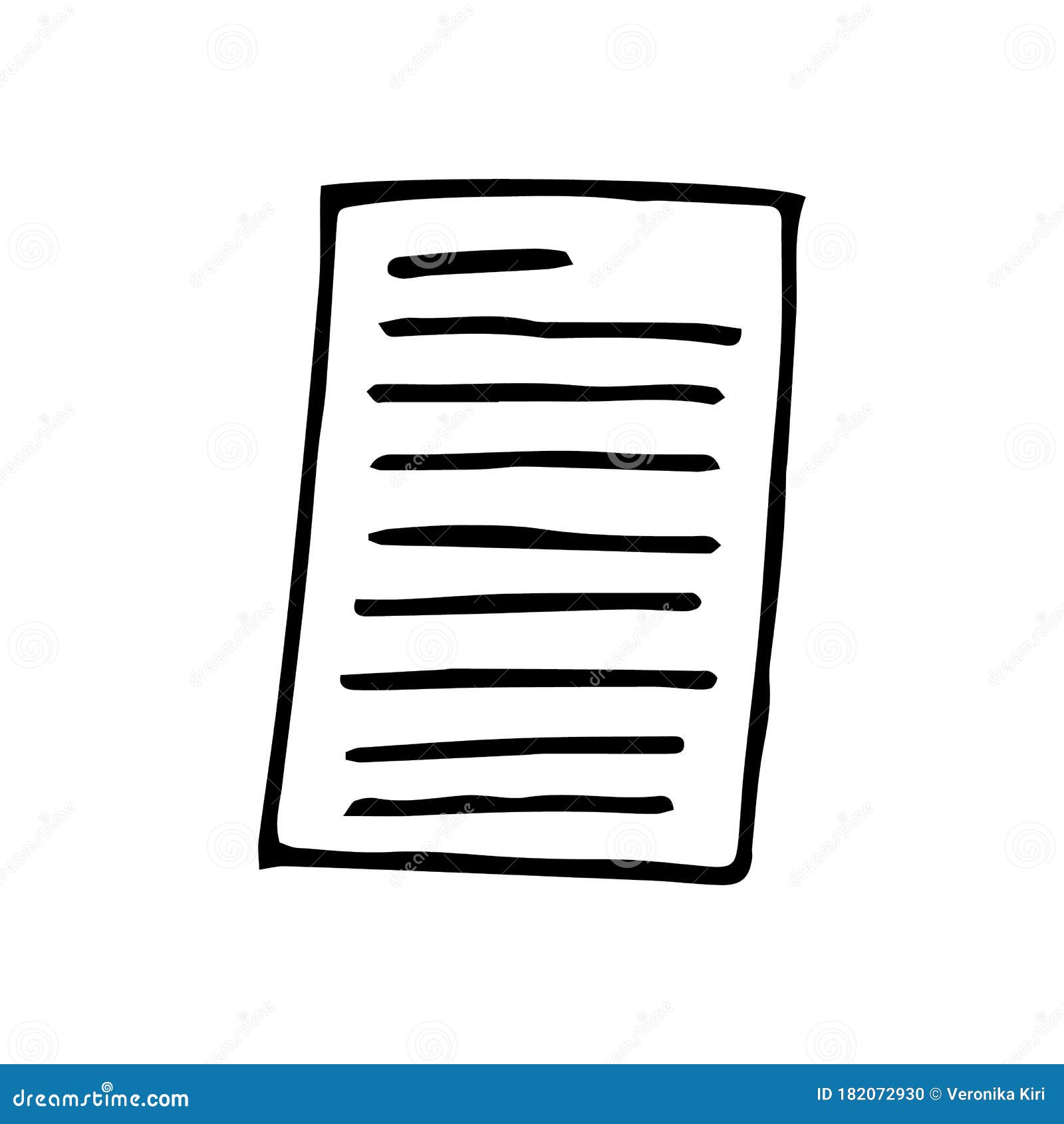 Hand-drawn Notebook Page on White Isolated Background. Vector ...