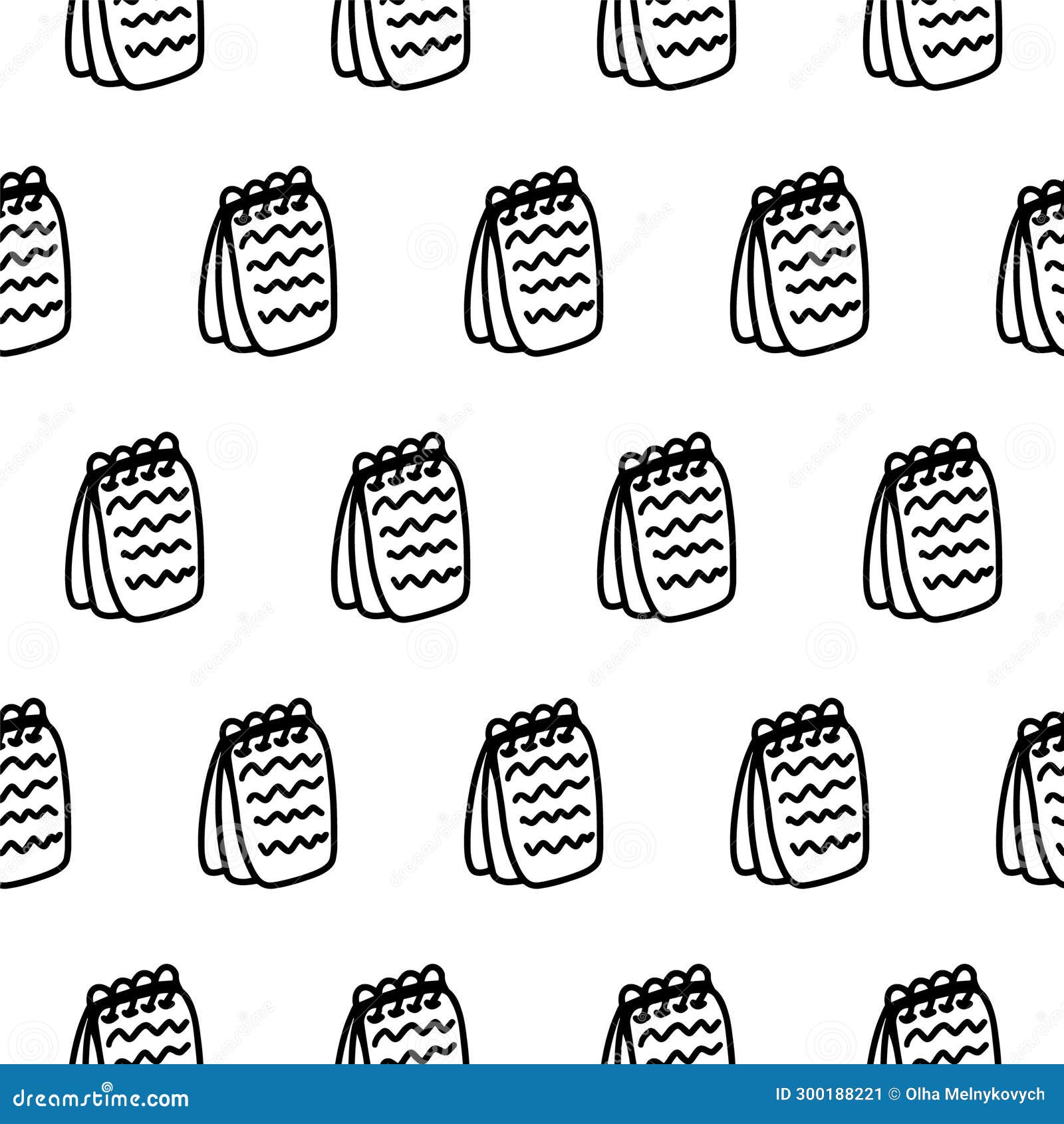 Hand Drawn Notebook Seamless Pattern. Doodle Outline Pattern with ...