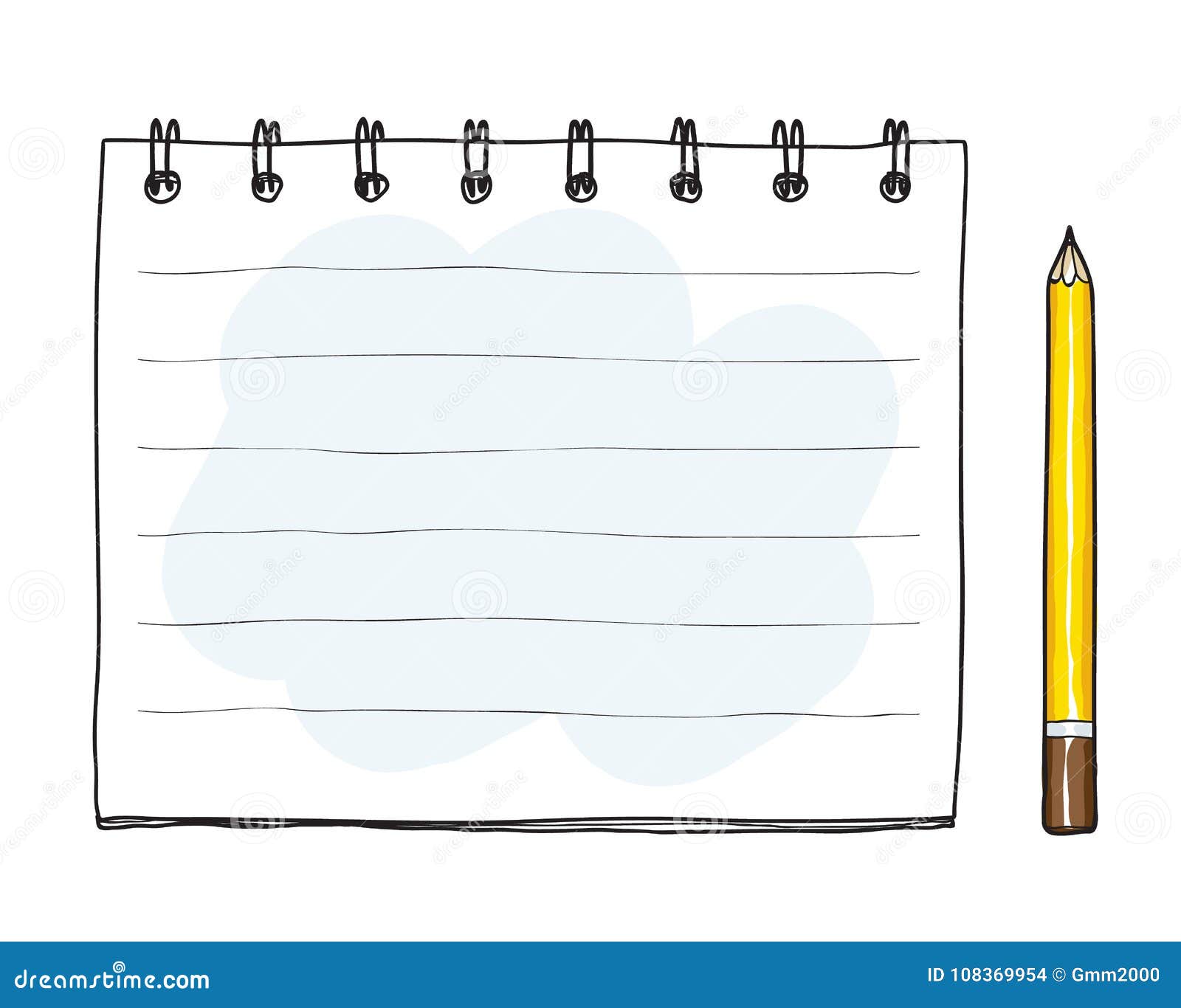 Hand Drawn Notebook and Yellow Pancil Cute Art Illustration Stock ...