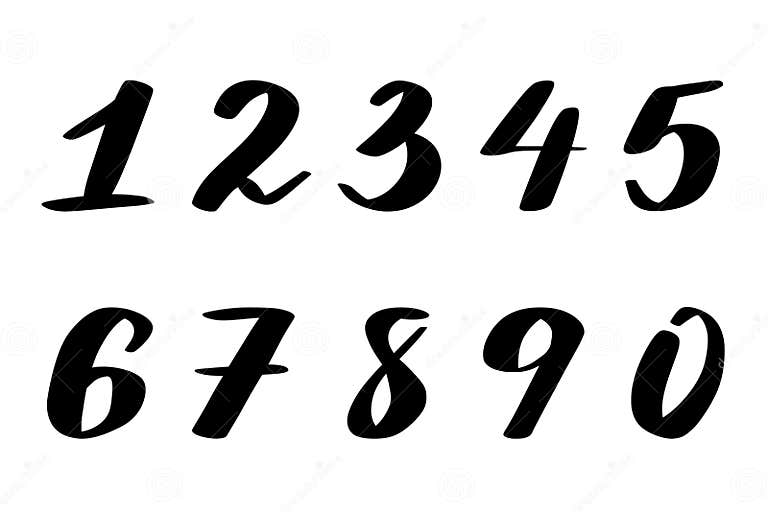 Hand Drawn Numbers Set. Lettering Font. Stock Vector - Illustration of ... Hand Drawn Numbers Set. Lettering Font. Stock Vector - Illustration of ...