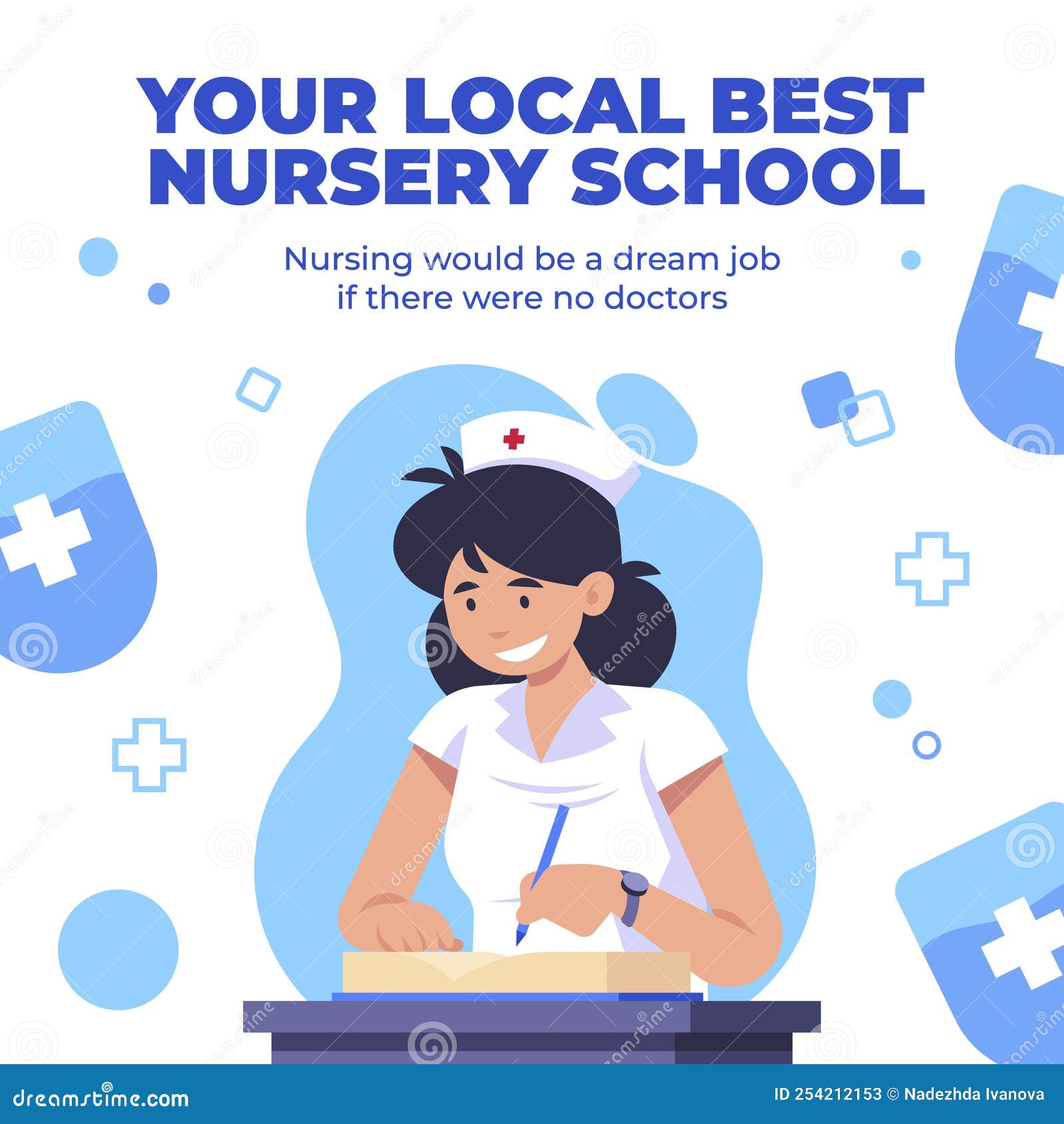 Hand Drawn Nursery School Banner Template Vector Illustration Editorial ...