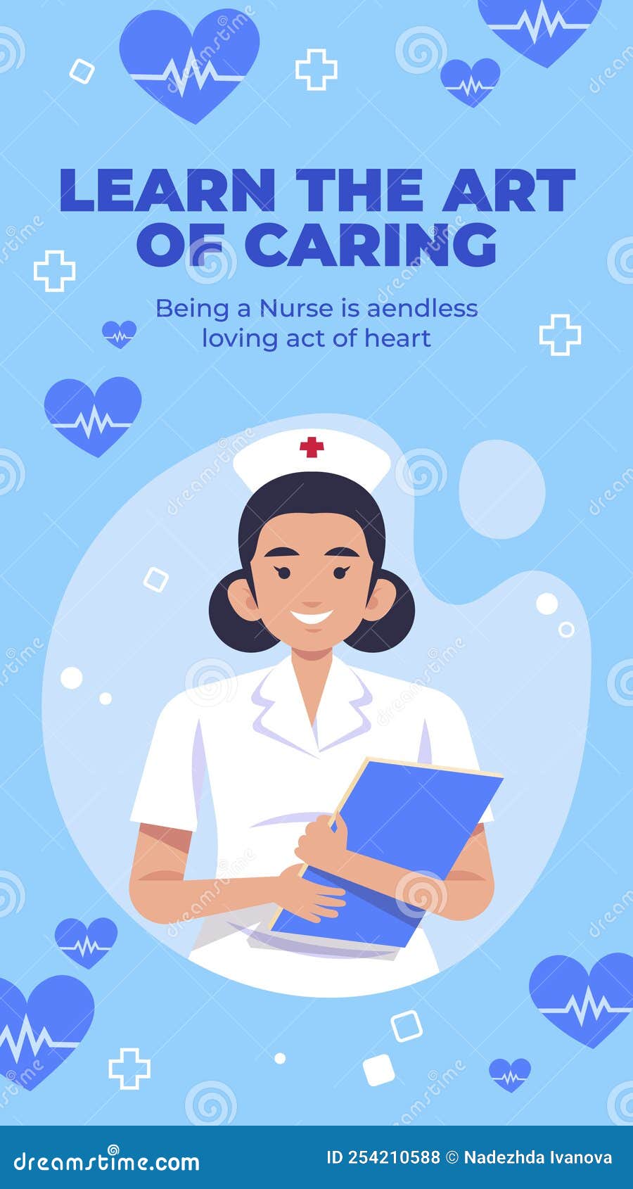 Hand Drawn Nursing School Design Template Vector Illustration Editorial ...