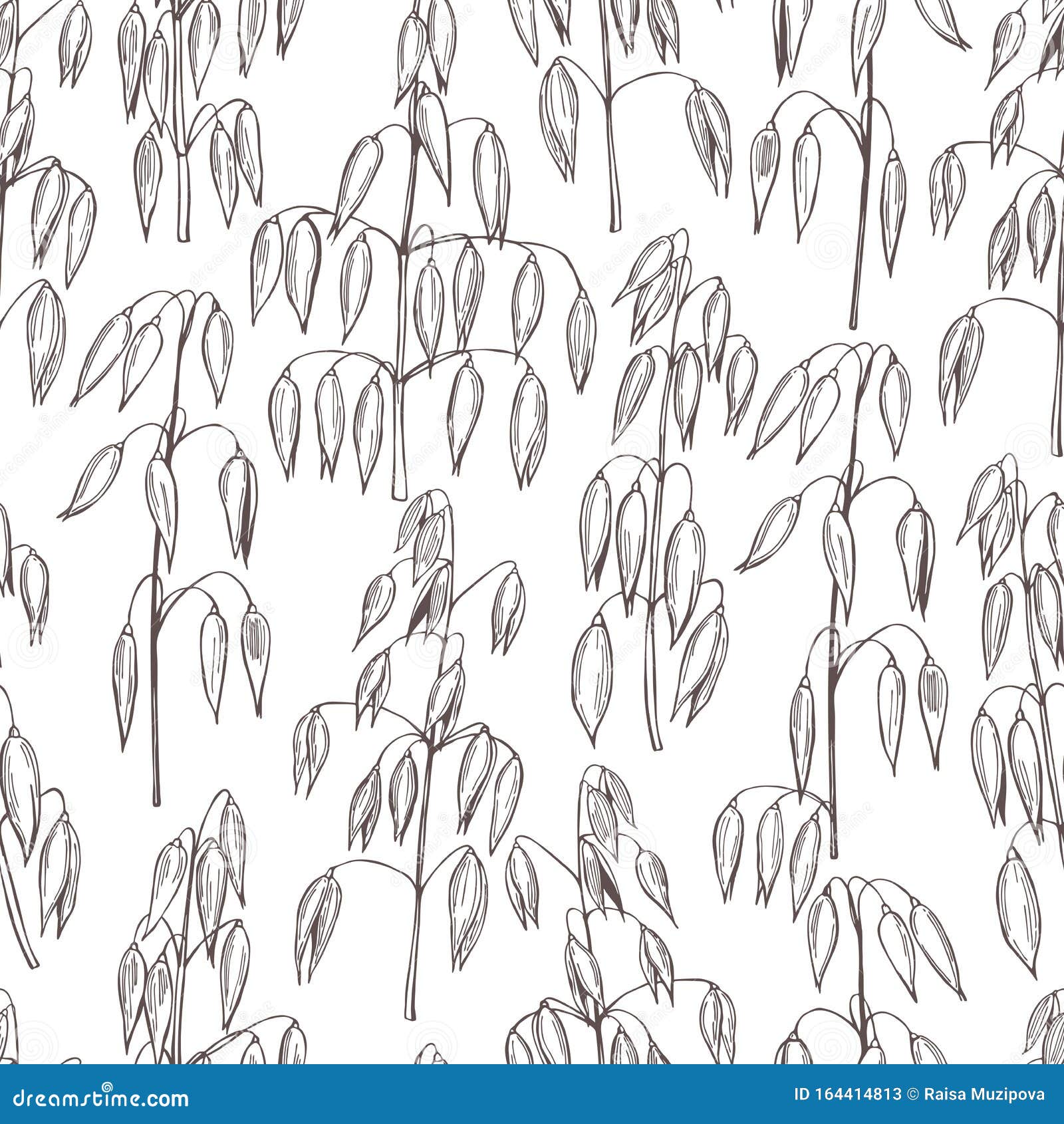 Oats Seamless Pattern. Oat Flakes In Sketch Styles For Packaging Decor ...