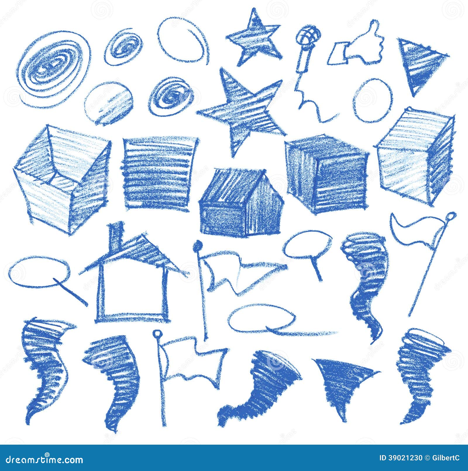 Hand drawn objects stock vector. Illustration of handmade - 39021230