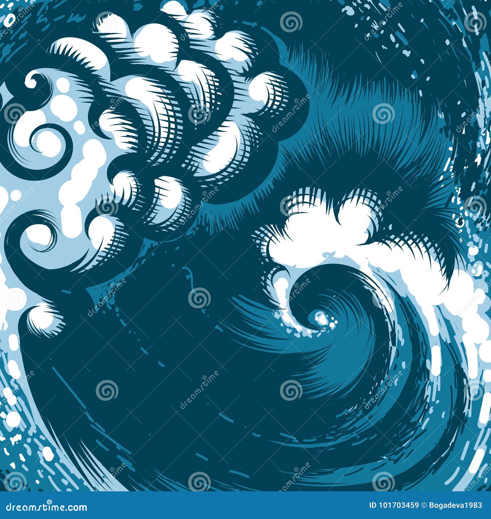 Ocean wave stock vector. Illustration of pattern, decorative - 101703459