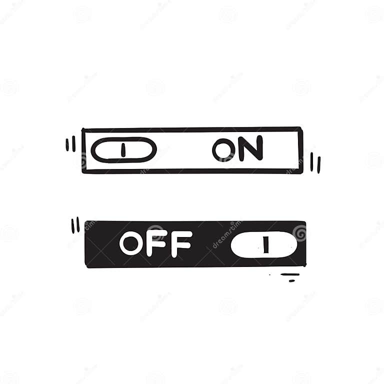 Hand Drawn on Off Icon. Switch Button. Vector Illustration Stock Vector ...