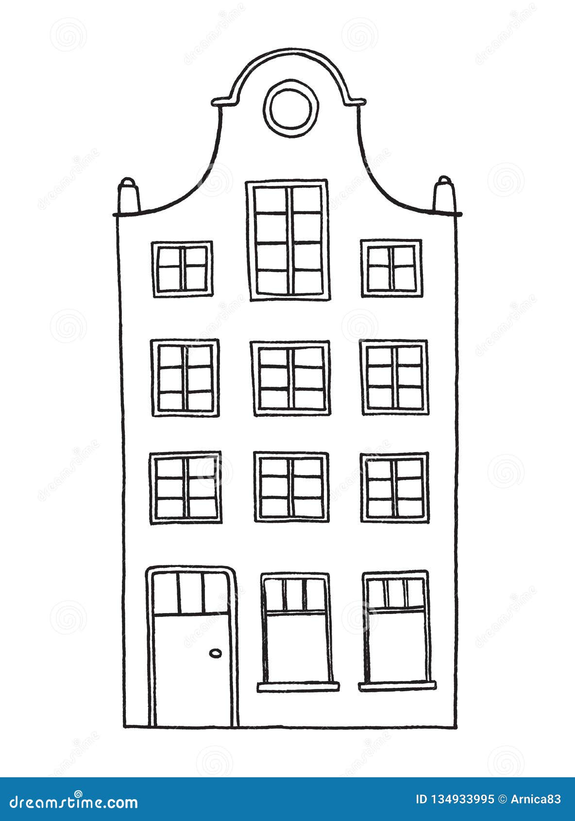 Hand drawn old house stock vector. Illustration of icon - 134933995