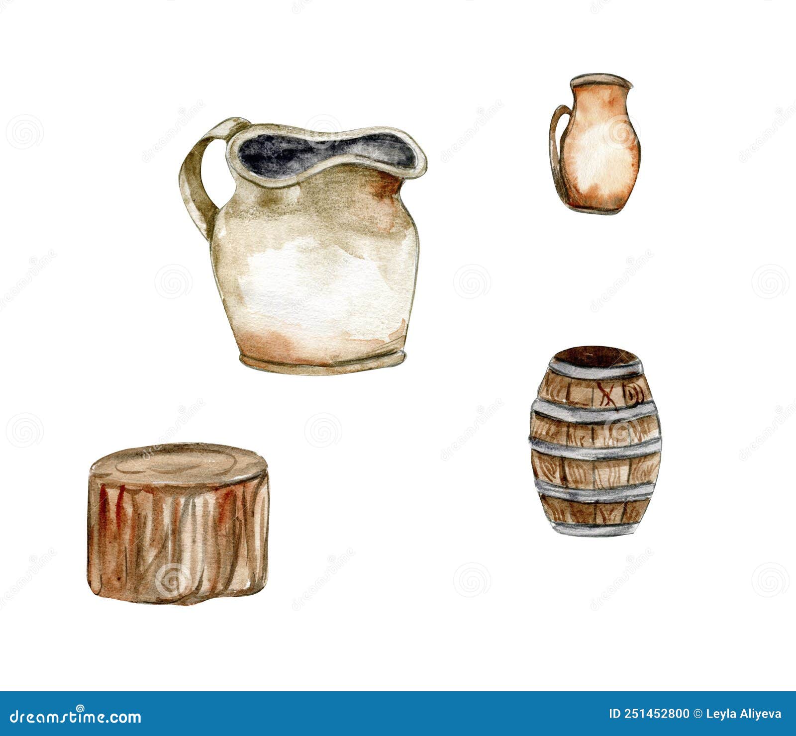 Hand Drawn Old Wooden Rusty Elements Stock Illustration - Illustration ...