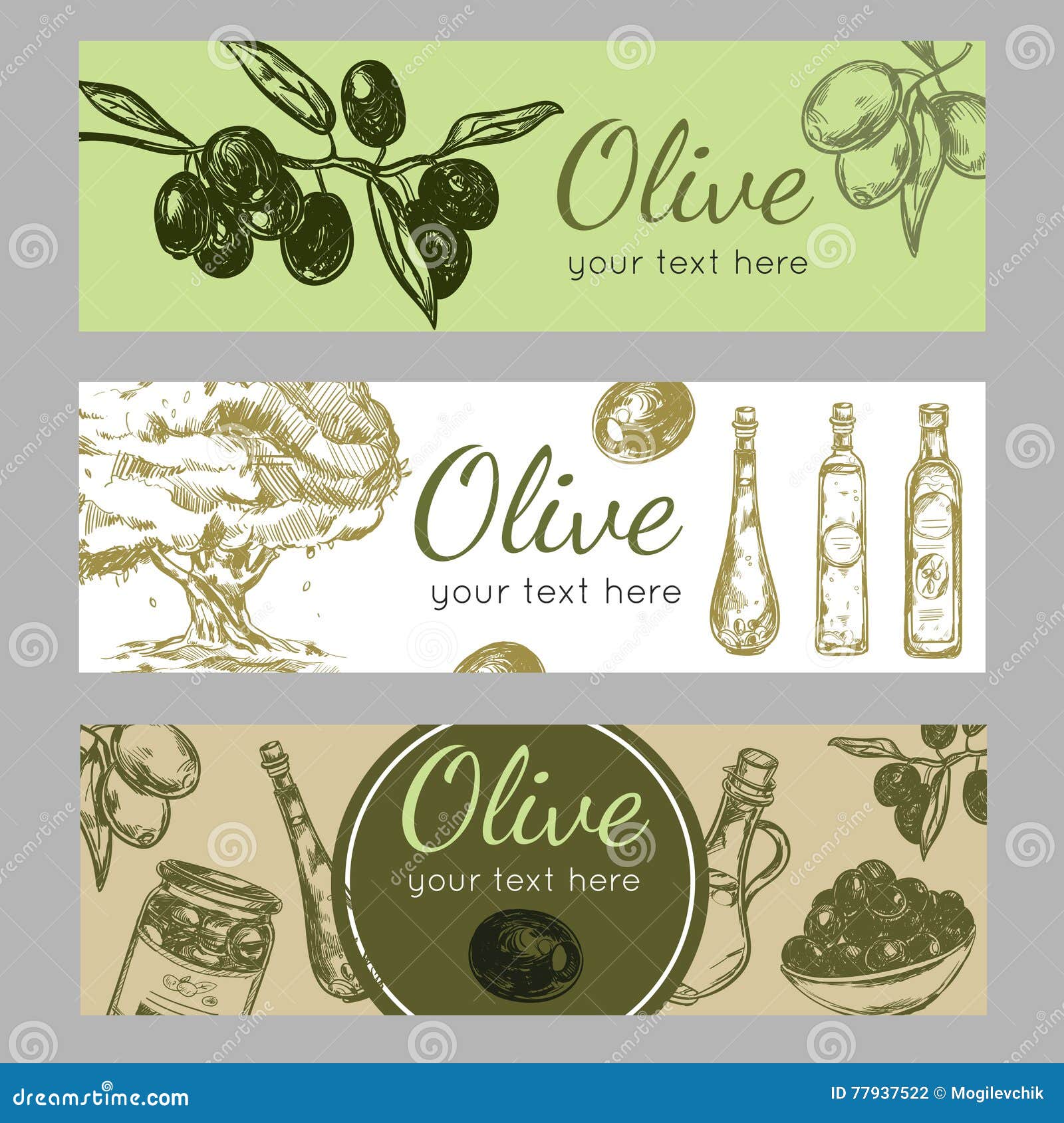 Hand Drawn Olive Oil Banner Set Stock Vector - Illustration of banner ... Hand Drawn Olive Oil Banner Set Stock Vector - Illustration of banner ...