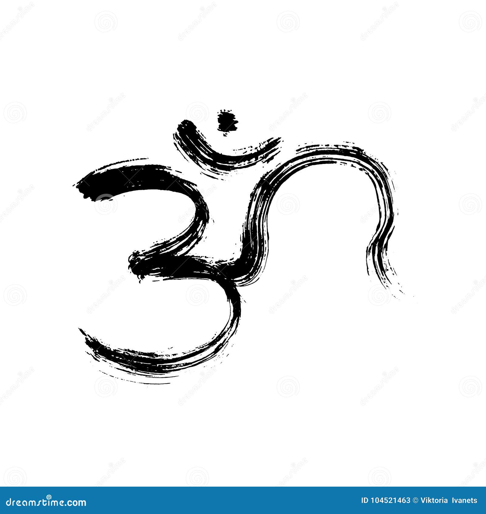 Hand-drawn om symbol. stock vector. Illustration of chakra - 104521463