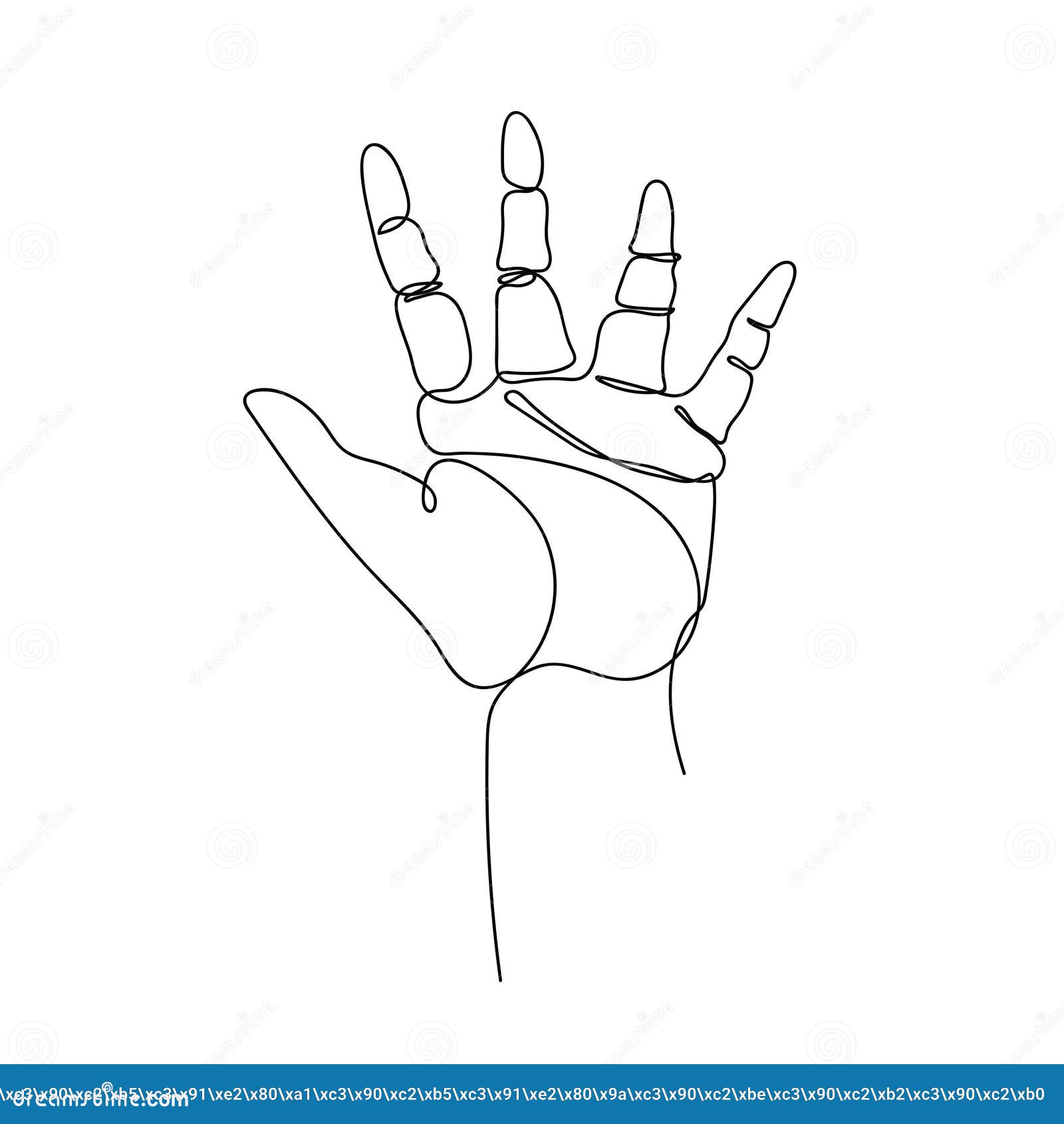 Hand Drawn in One Line. Wrist. Continuous Line. Stock Vector ...