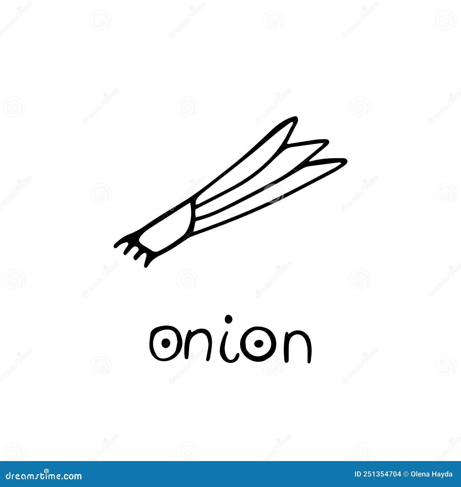 Hand Drawn Onion Food Icon. Vector Illustration Stock Vector ...