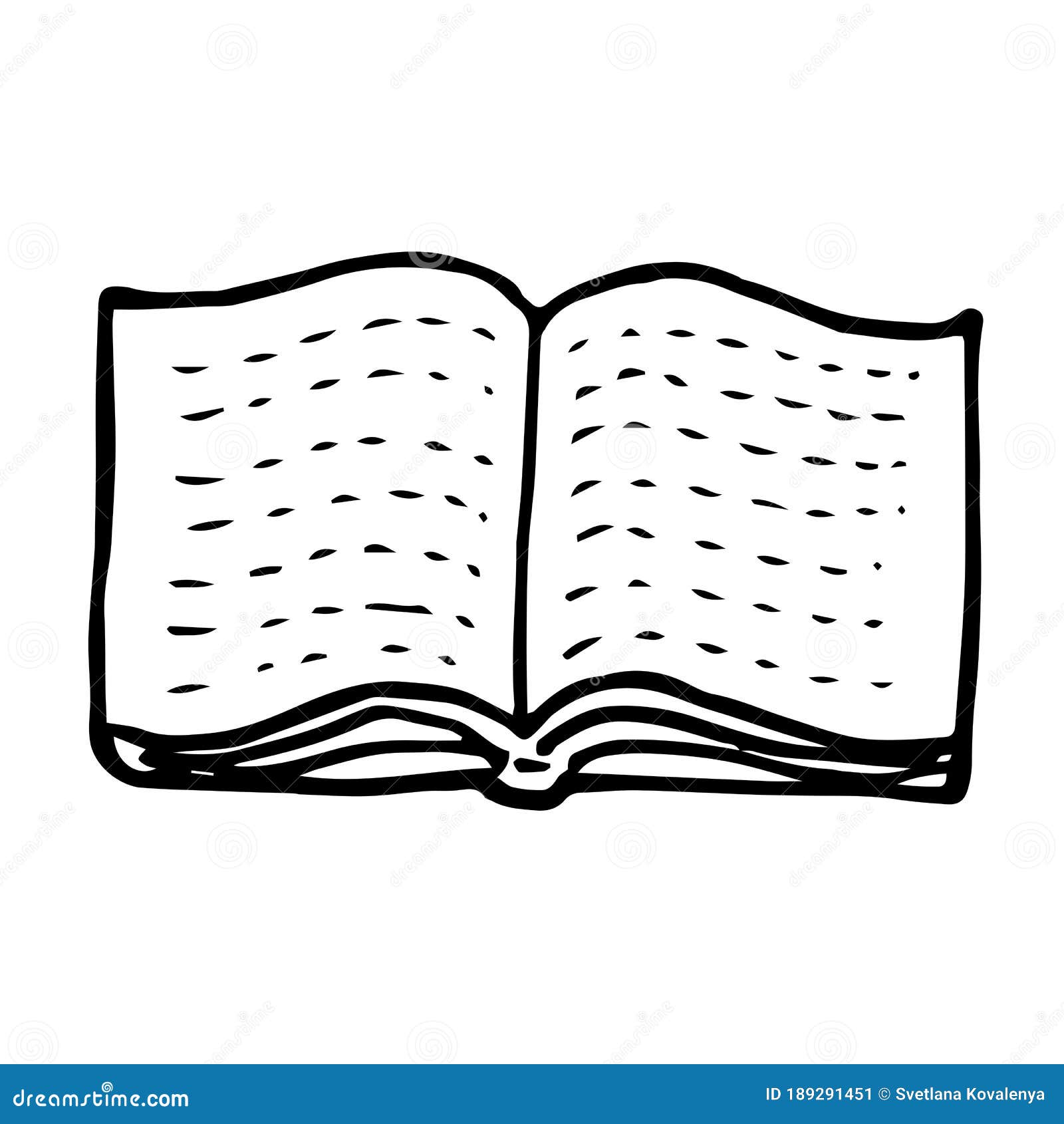 Hand-drawn Open Book in Doodle Stock Vector - Illustration of doodle ...