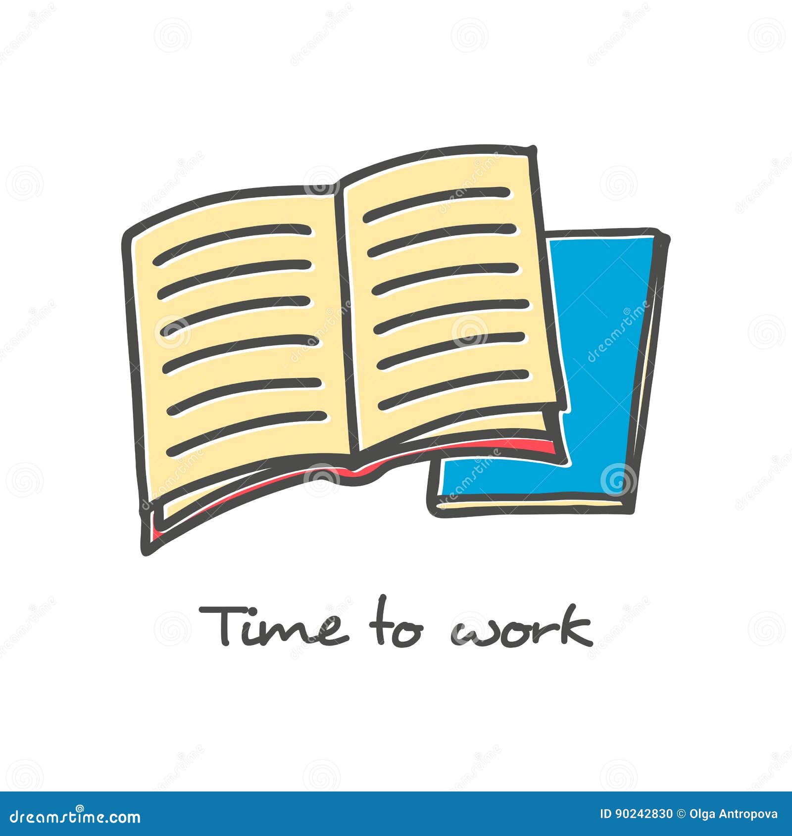 Hand drawn open book icon stock illustration. Illustration of drawn ...