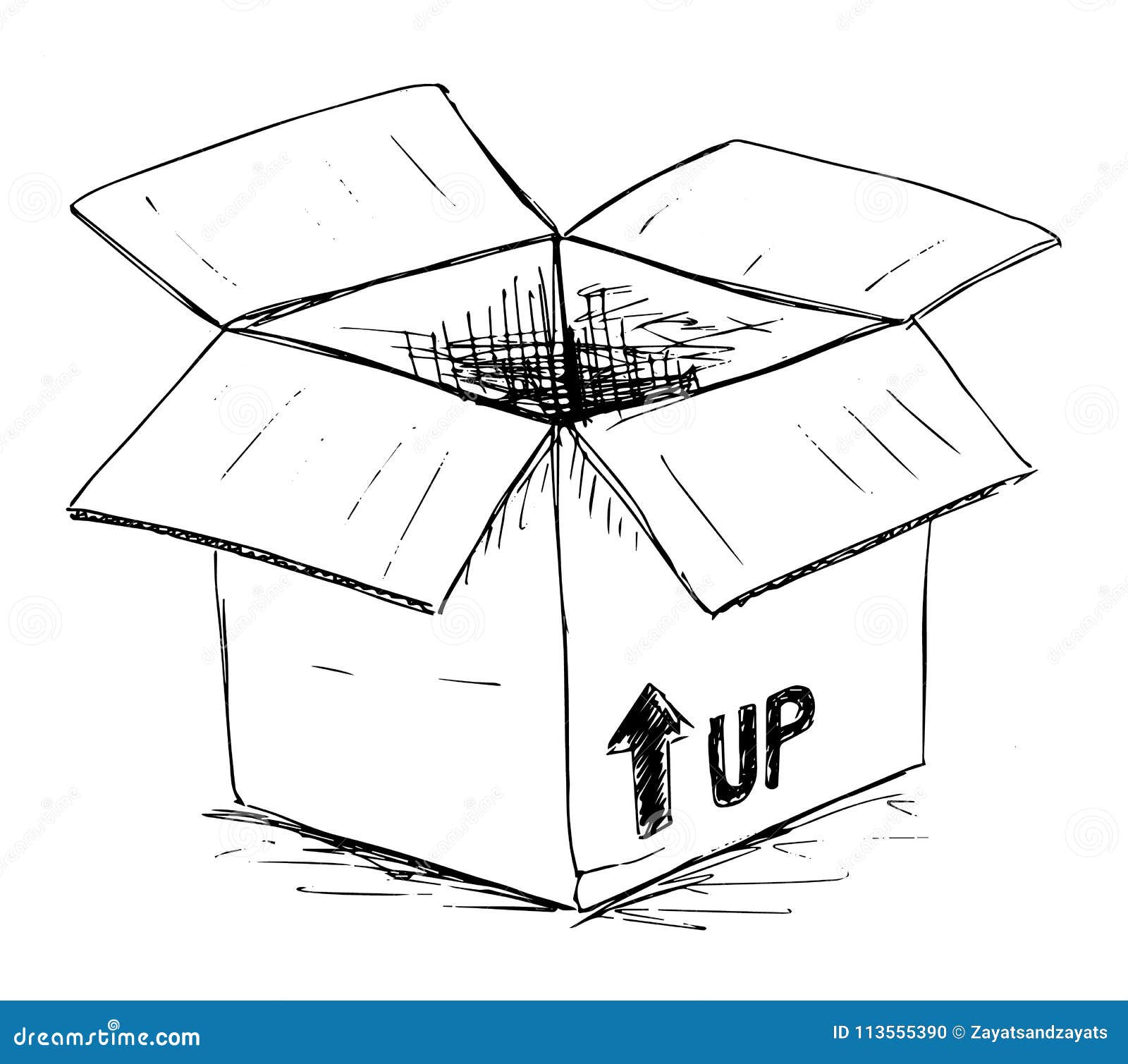 Sketchy box stock vector. Illustration of hand, gift - 113555390