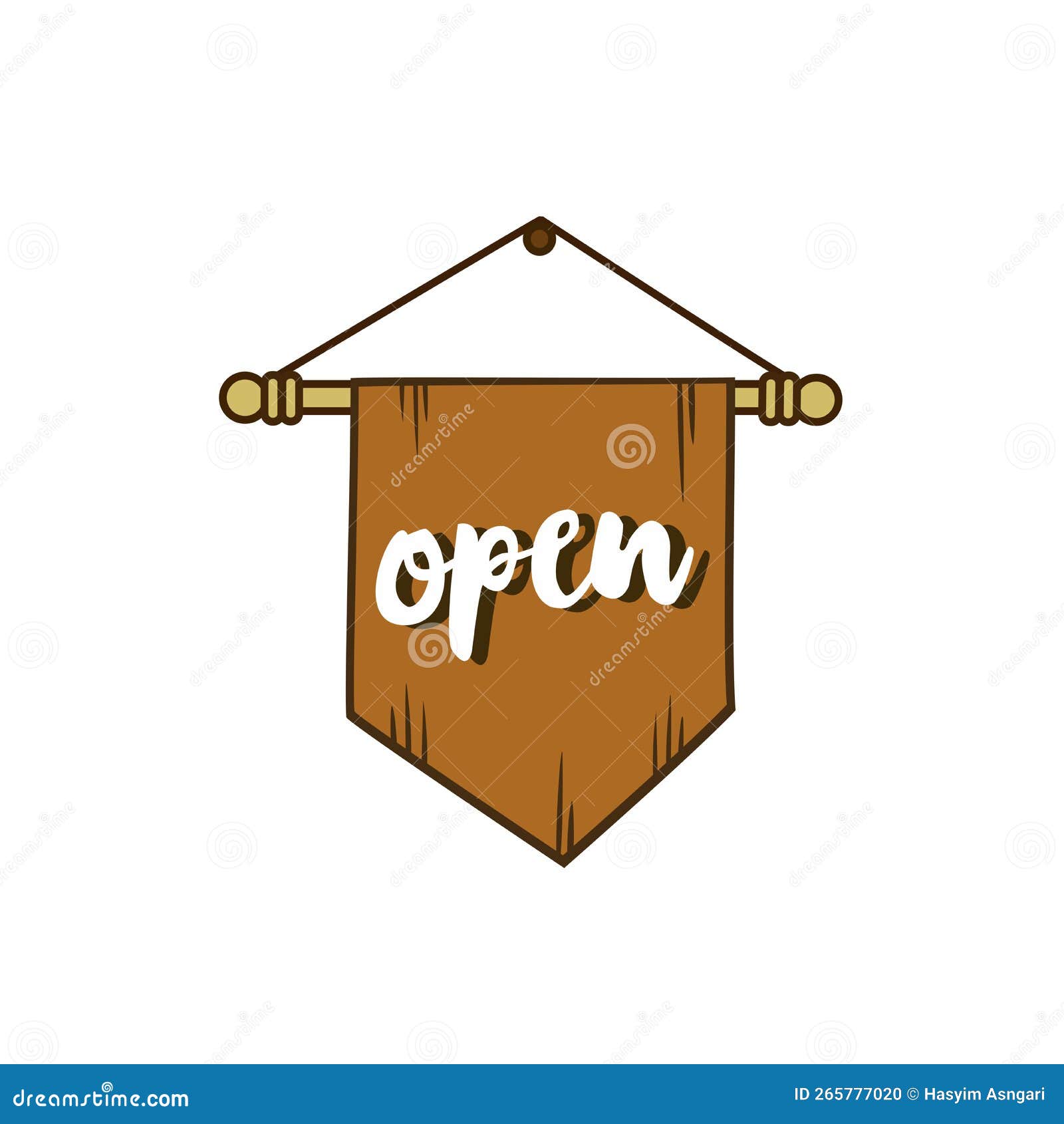 Hand Drawn Open Sign Doodle Style Stock Vector - Illustration of ...