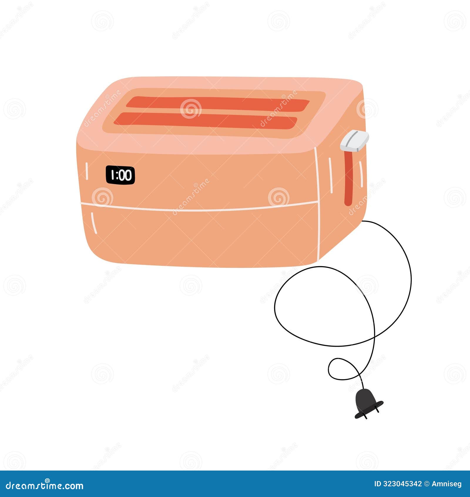 Hand Drawn Orange Toaster. Vector Illustration Stock Vector ...