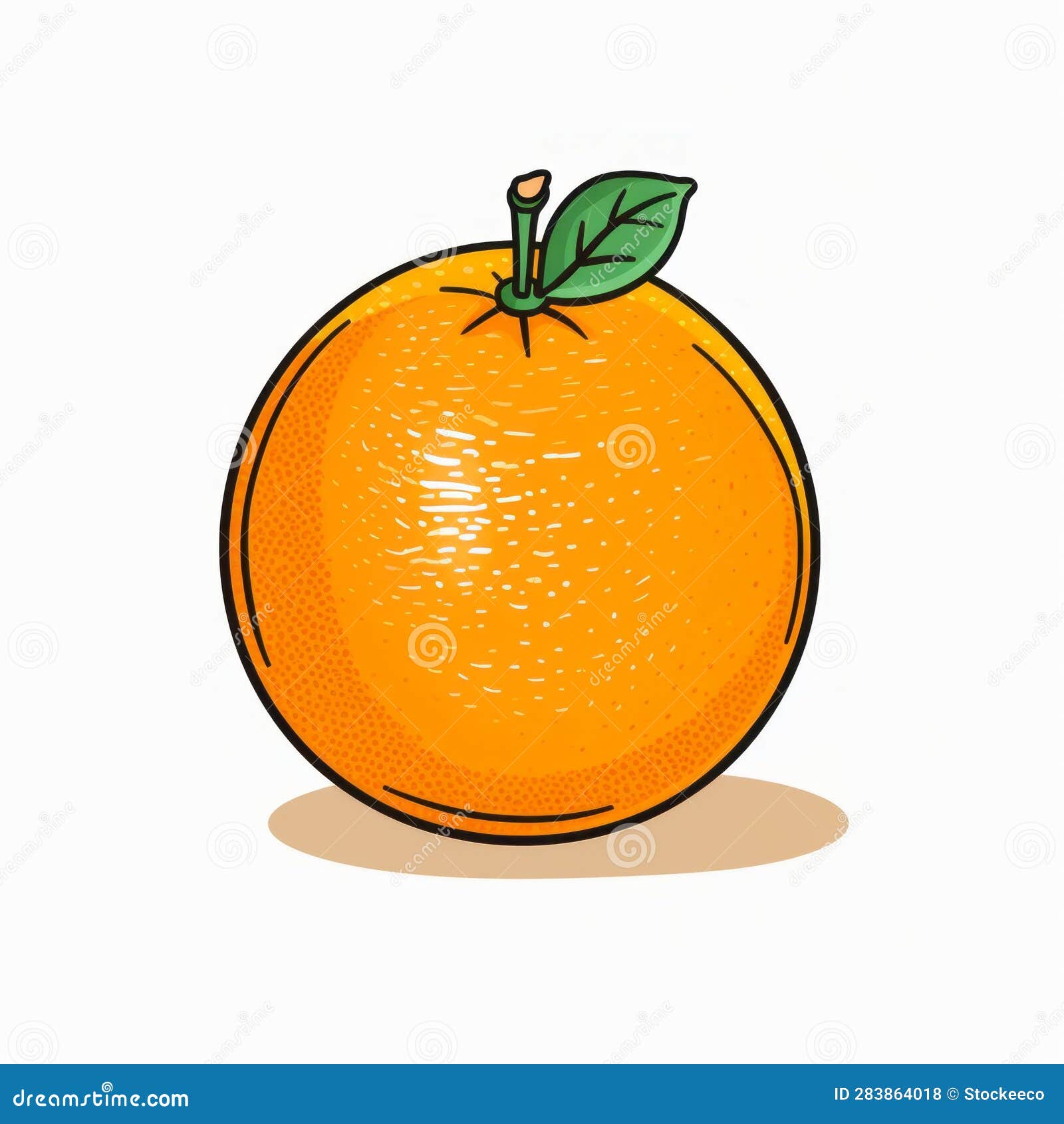 Hand-drawn Orange Vector Illustration: Sharp, Vivid Colors and Creative ...