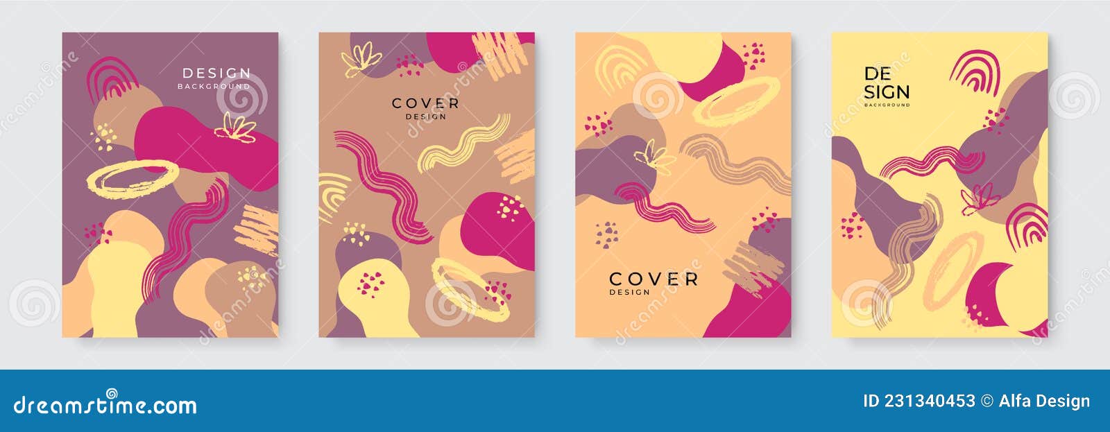 Hand Drawn Organic Abstract Background for Cover Design Template Stock ...