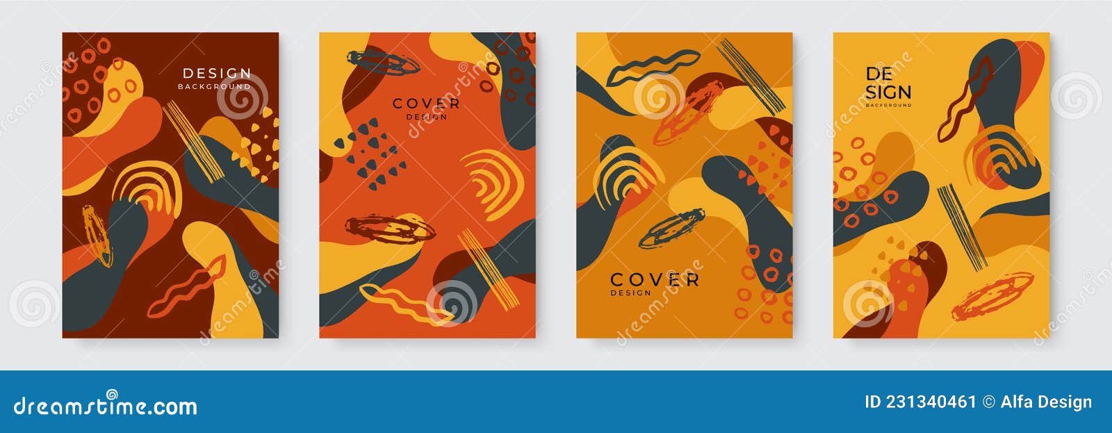 Hand Drawn Organic Abstract Background for Cover Design Template Stock ...