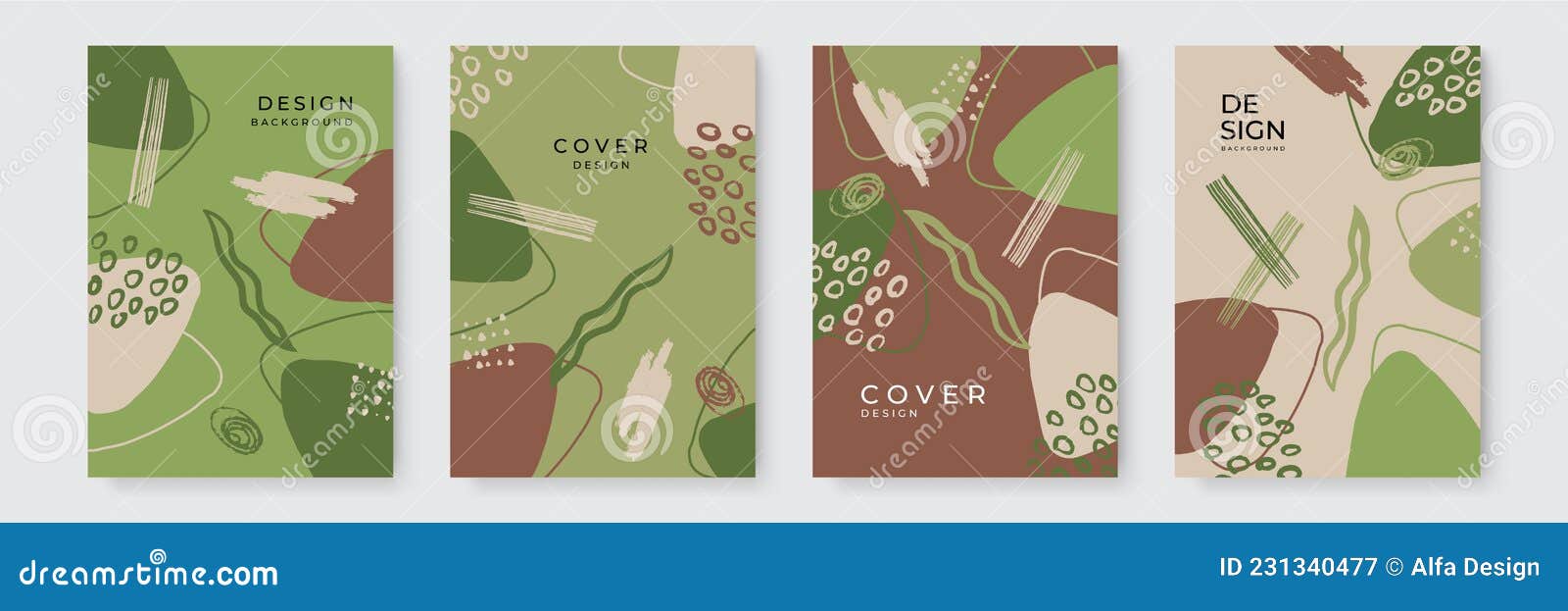Hand Drawn Organic Abstract Background for Cover Design Template Stock ...