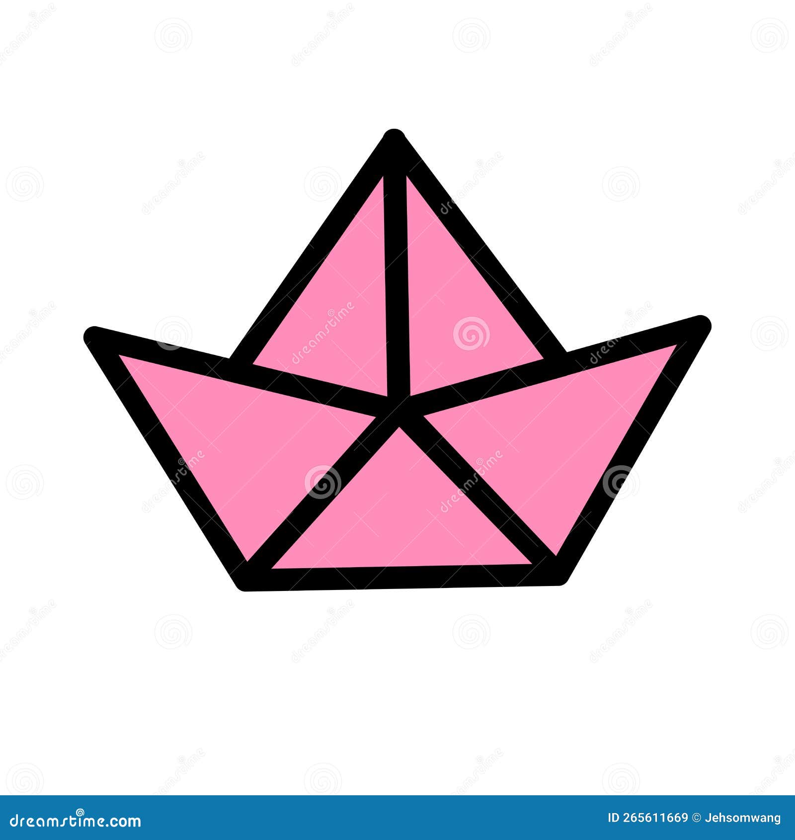 Hand Drawn Origami Ship Illustration Stock Vector - Illustration of ...