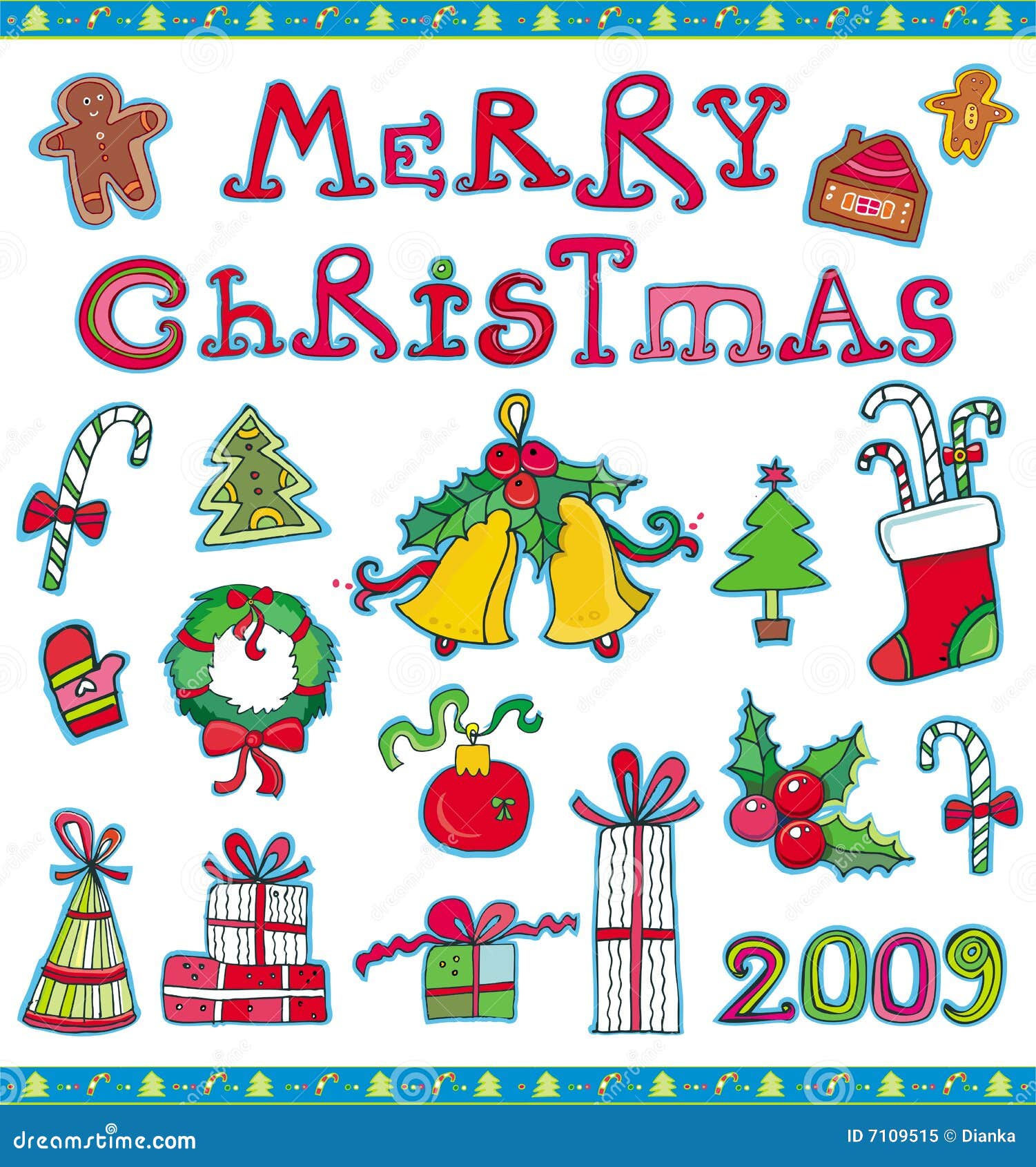 Hand Drawn Original Icons Set. Stock Vector - Illustration of santa ...