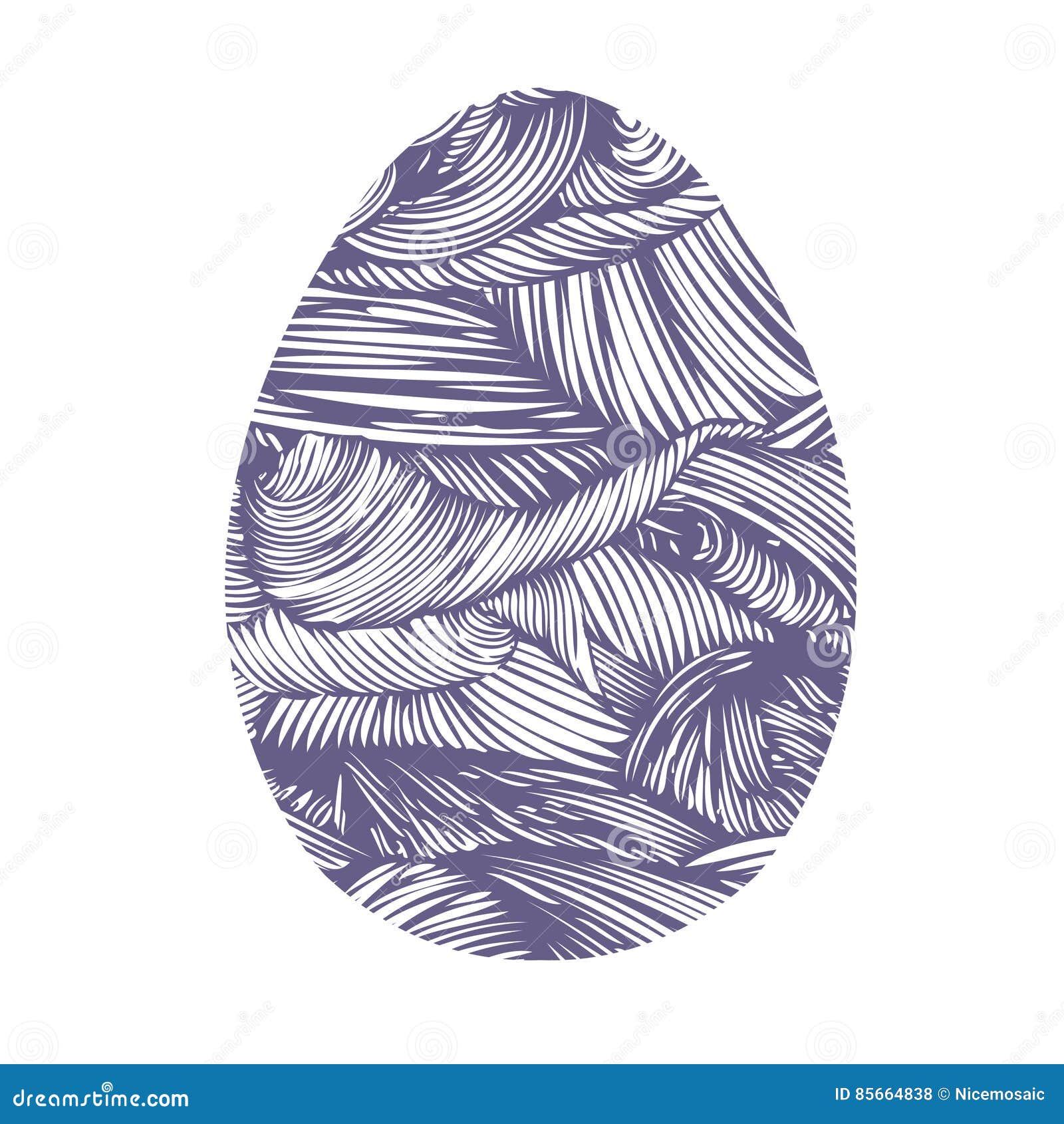 Hand Drawn Ornamental Easter Egg with Colorful Wave Pattern. Stock ...