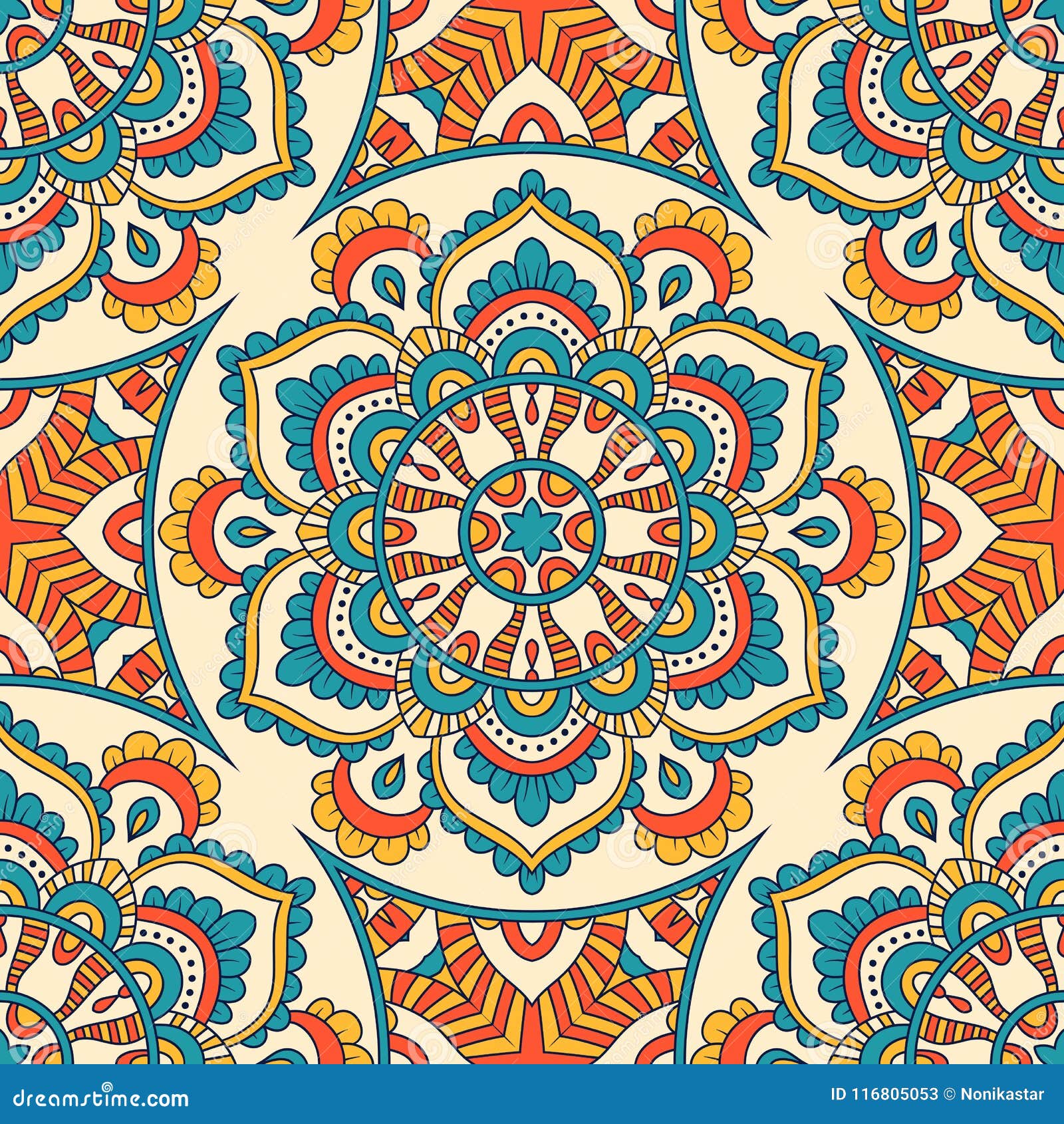 Hand Drawn Seamless Pattern Stock Vector - Illustration of doodle ...