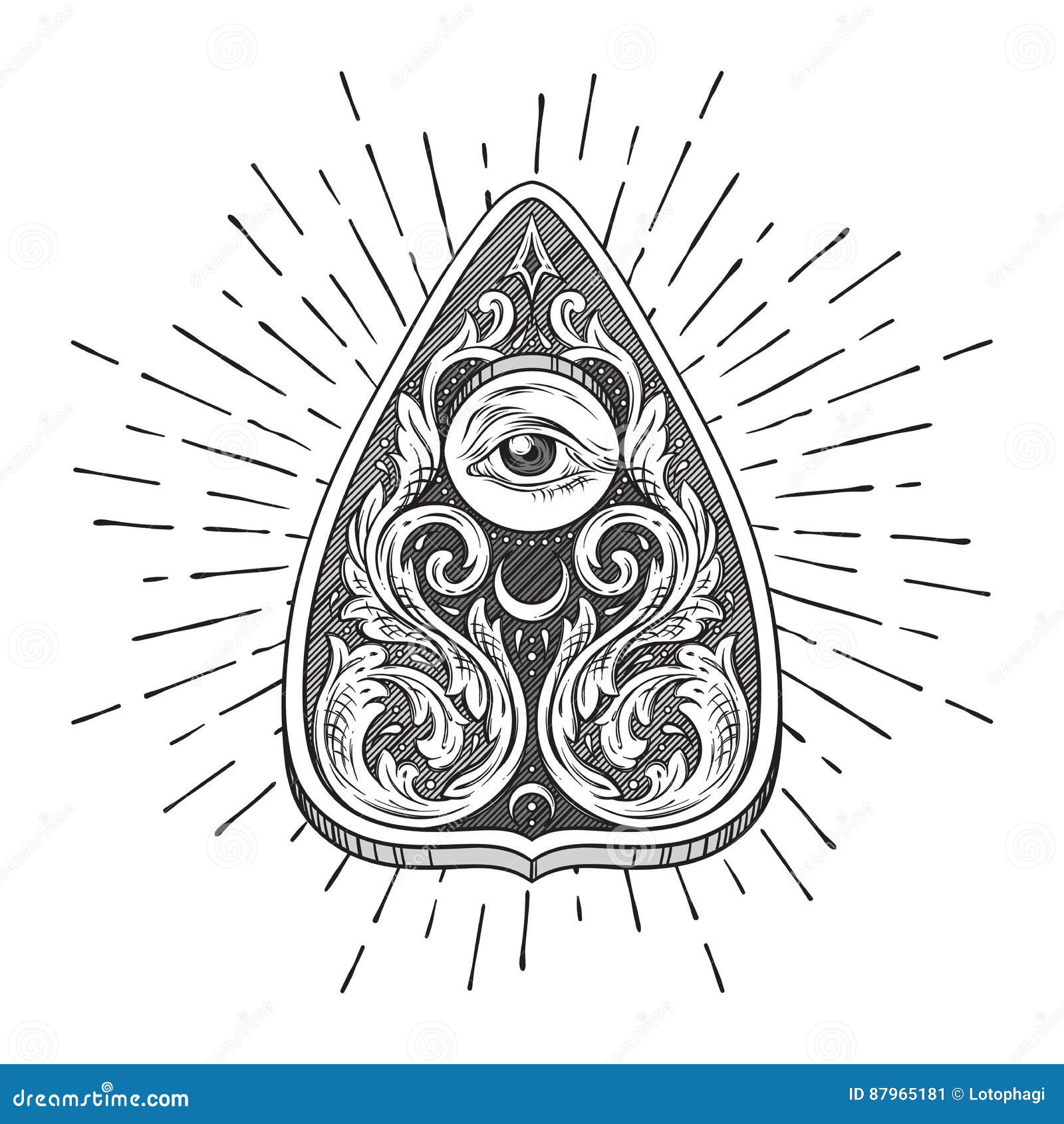 Ouija Board Playing A Group Of People Communicate With Spirits Through