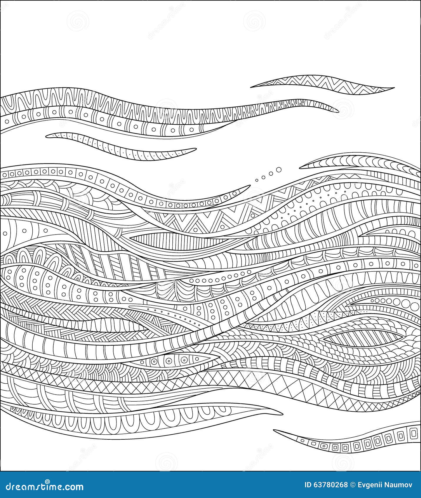 Hand Drawn Outline Abstract Ornamental Ethnic Stock Vector ...