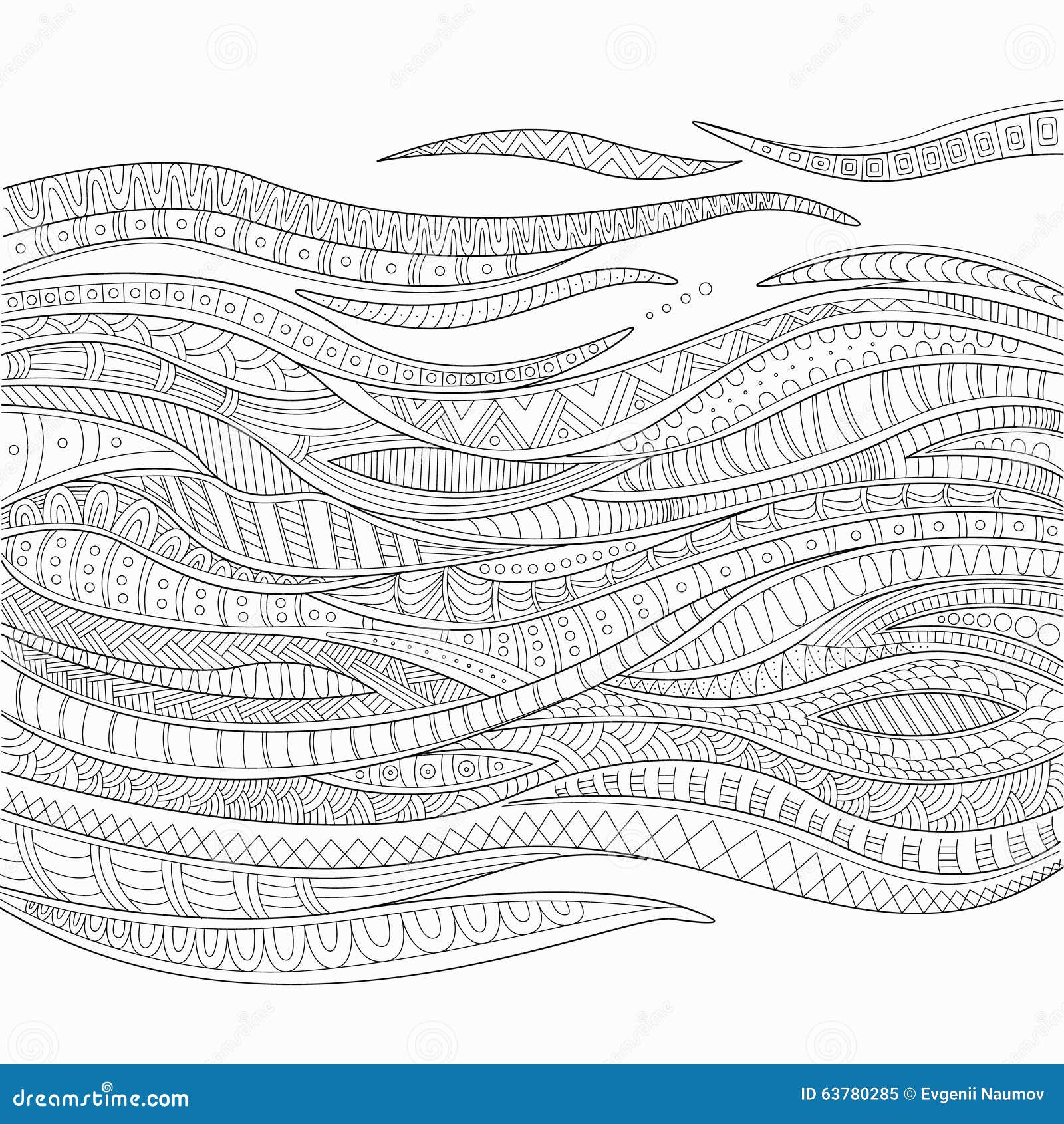 Hand Drawn Outline Abstract Ornamental Ethnic Stock Vector ...