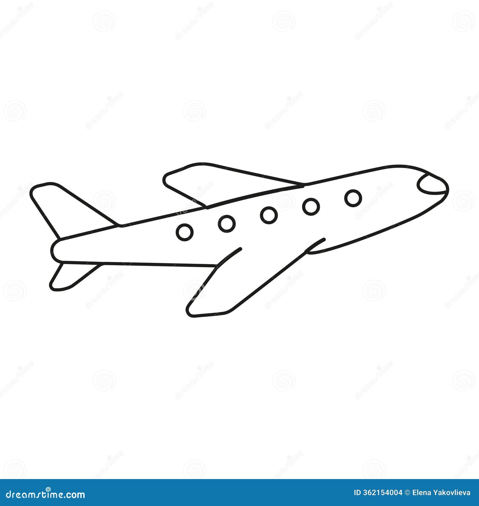 Outline Airplane Flying Vector Icon. Isolated Black Simple Line Element ...