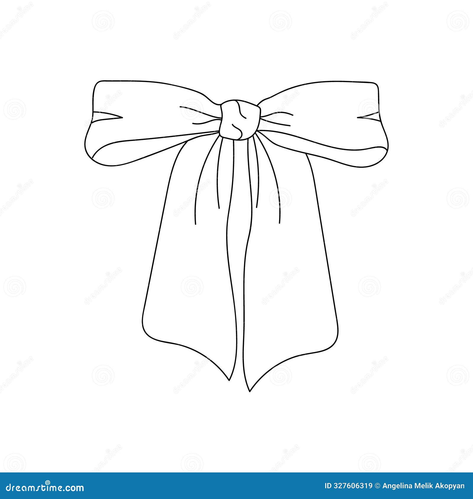 Hand Drawn Outline of a Bow Stock Vector - Illustration of loop, tail ...