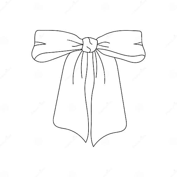 Hand Drawn Outline of a Bow Stock Vector - Illustration of loop, tail ...