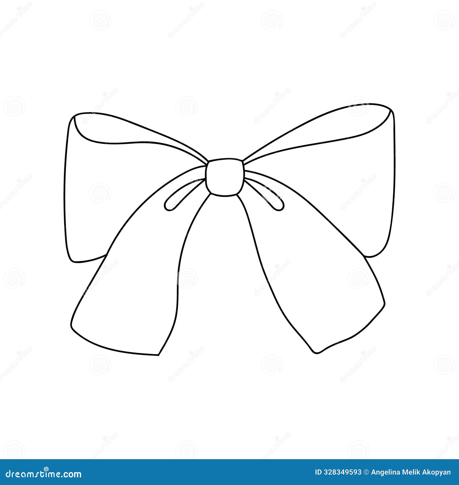 Hand-Drawn Outline of a Bow Stock Image - Image of decorative, drawing ...