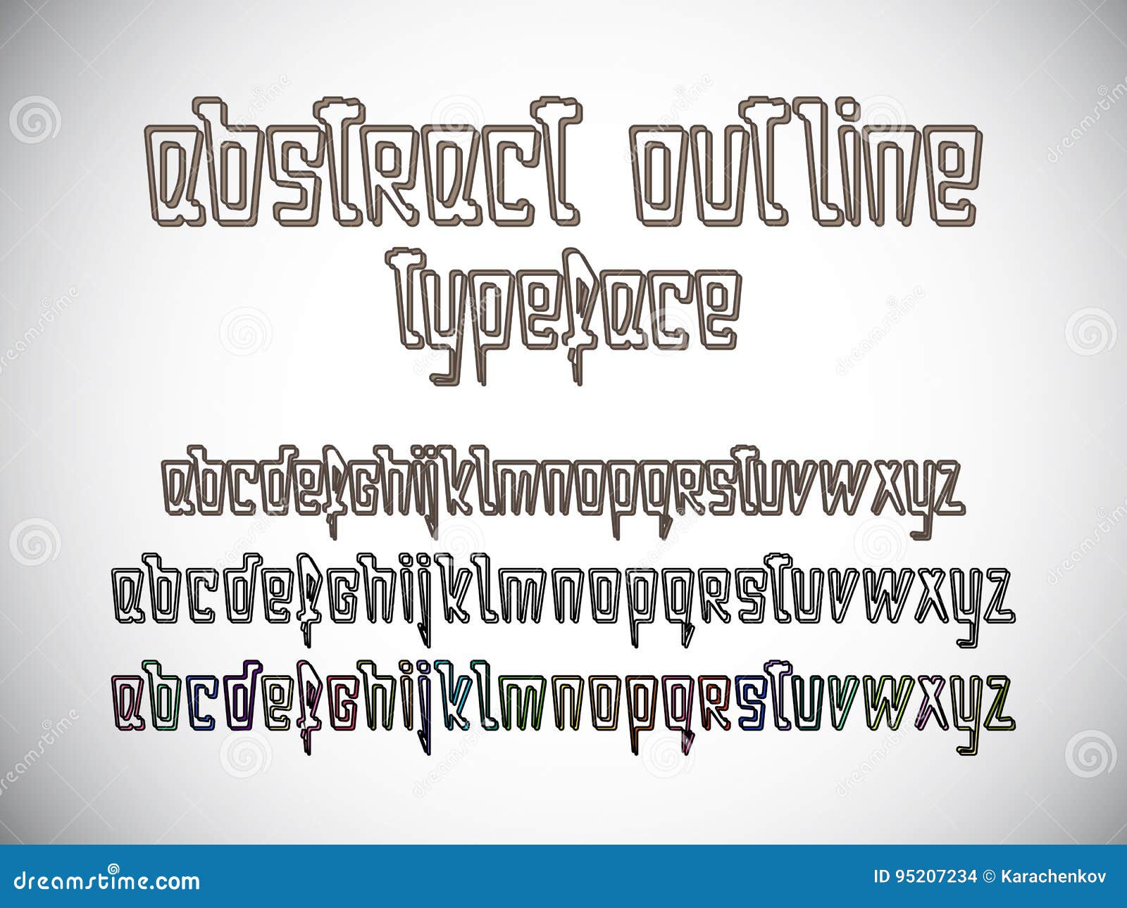 Hand Drawn Outline Typeface Stock Illustration - Illustration of drawn ...