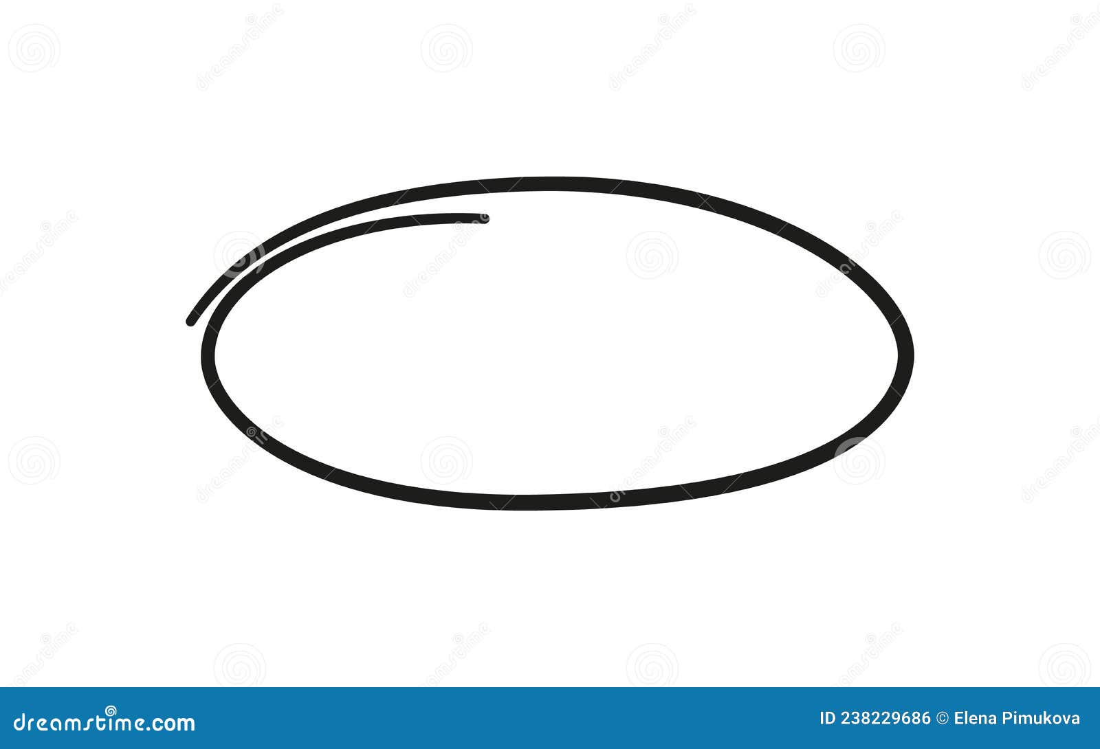 Hand Drawn Oval. Highlight Circle Frame. Ellipse in Doodle Style Stock ...