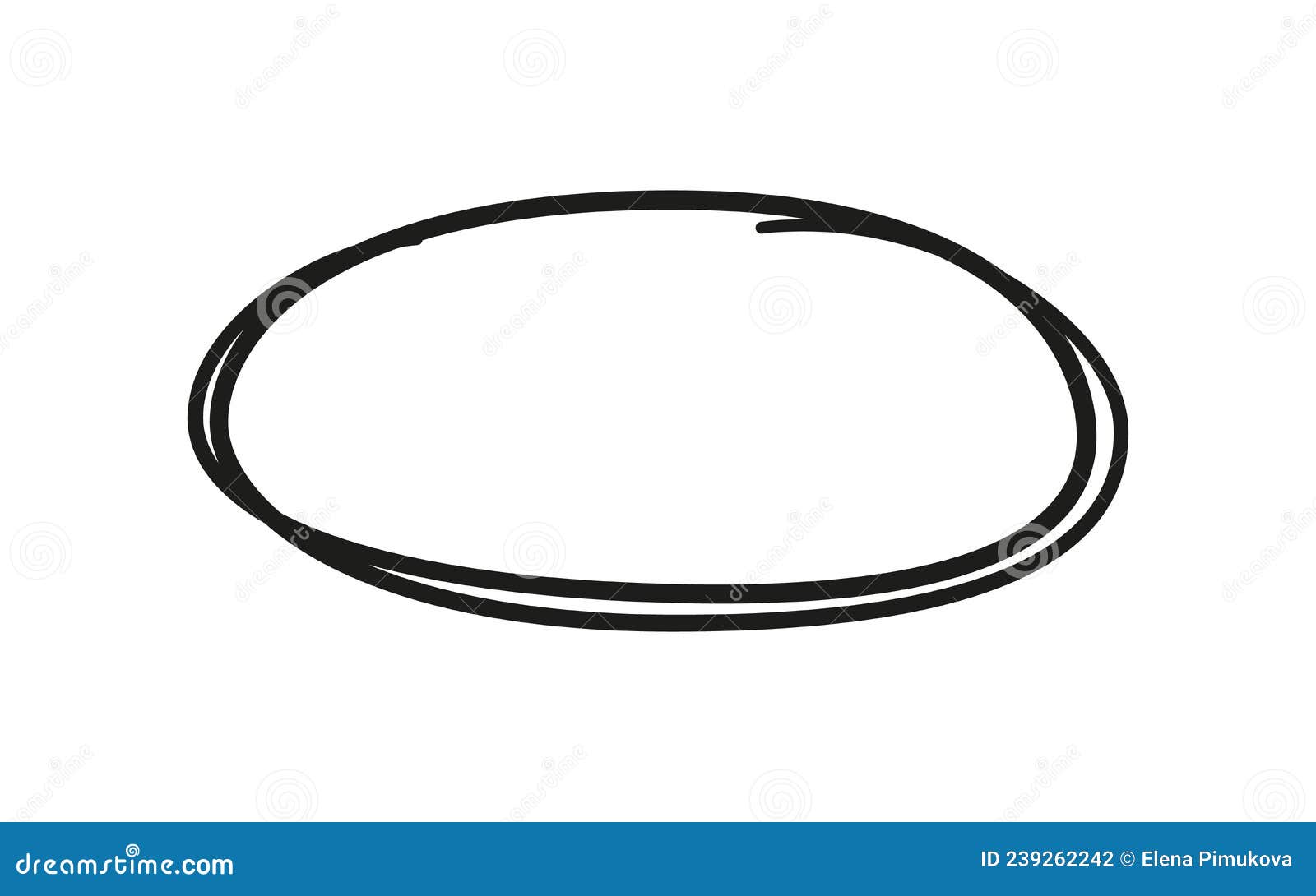 Hand Drawn Oval. Highlight Circle Frame. Ellipse in Doodle Style Stock ...