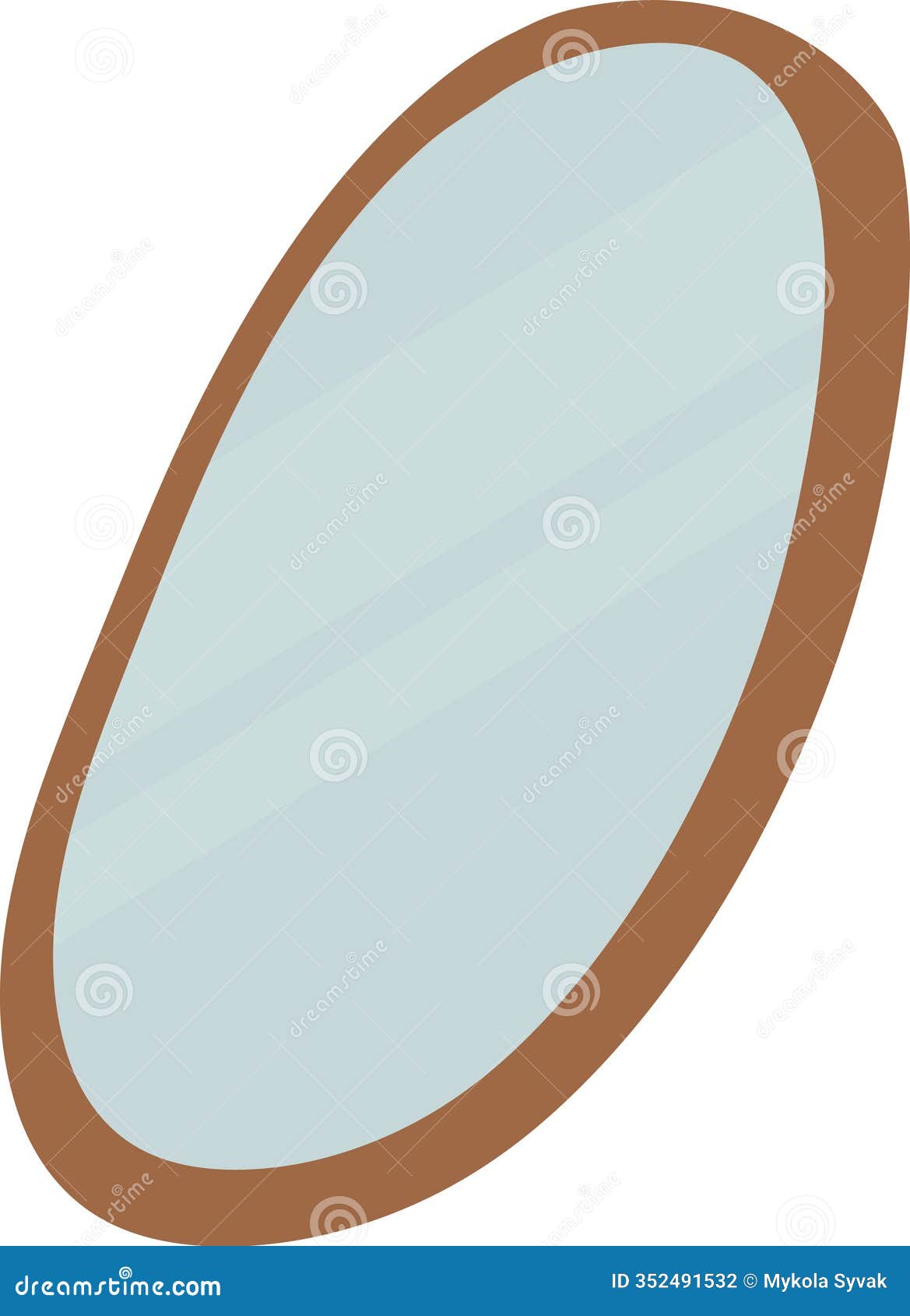 Hand Drawn Oval Mirror stock illustration. Illustration of design ...