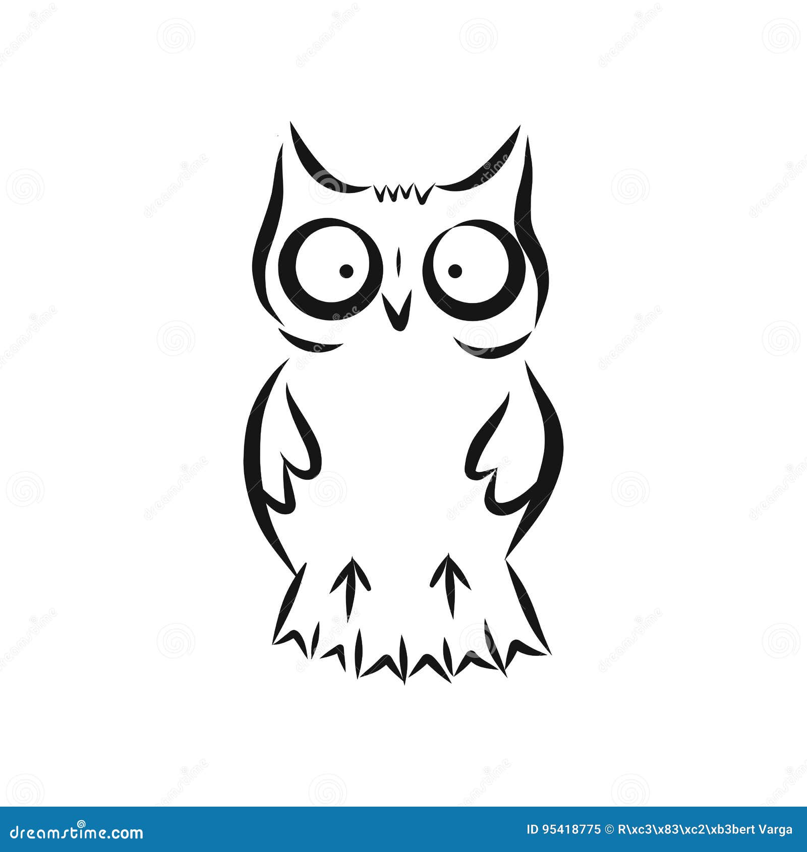 Hand Drawn Owl Vector Illustration Stock Vector - Illustration of ...