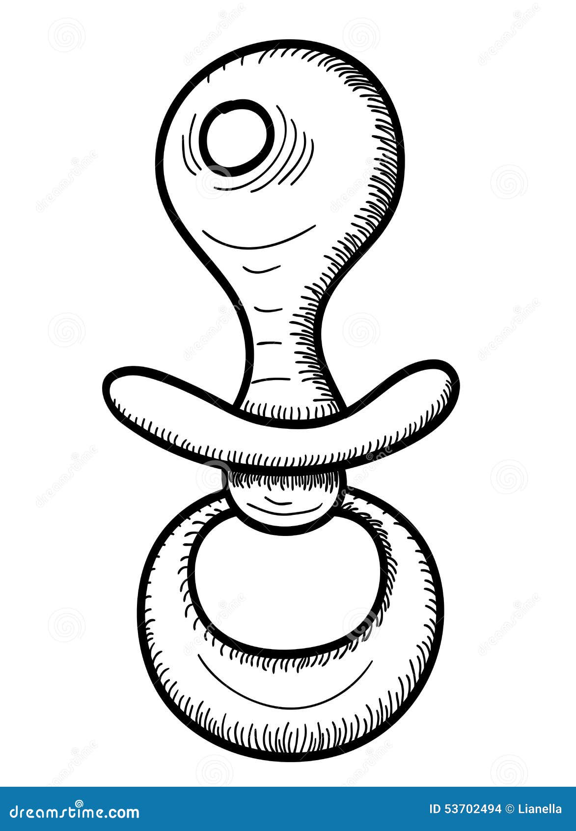 Hand drawn Pacifier stock vector. Illustration of drawn - 53702494