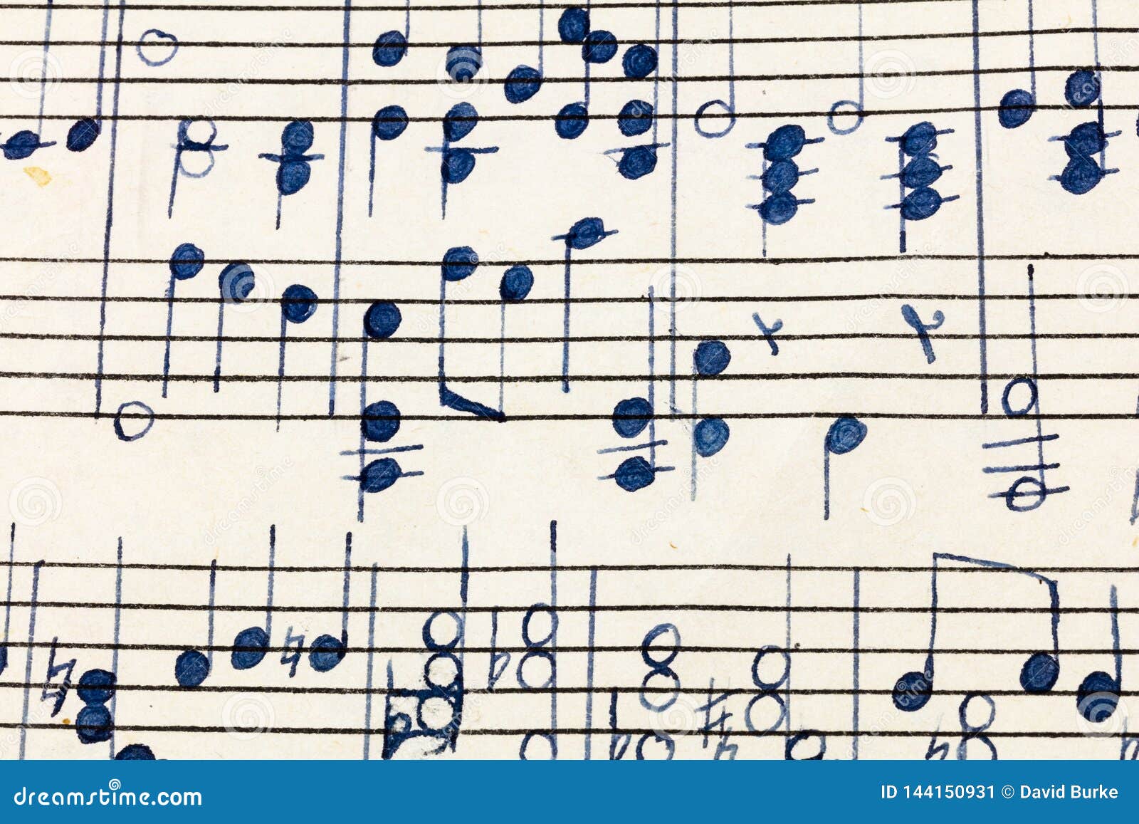 Hand Drawn Page Music Written Original Retro Background Stock Image ...