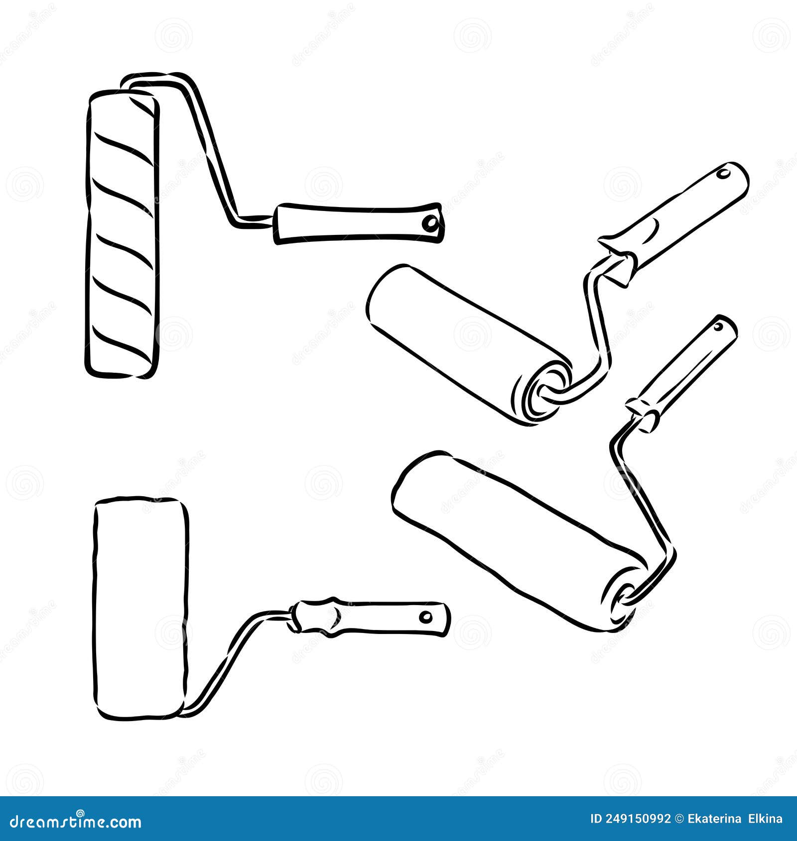 Hand Drawn Paint Roller Illustration Paint Roller Vector Stock Vector ...