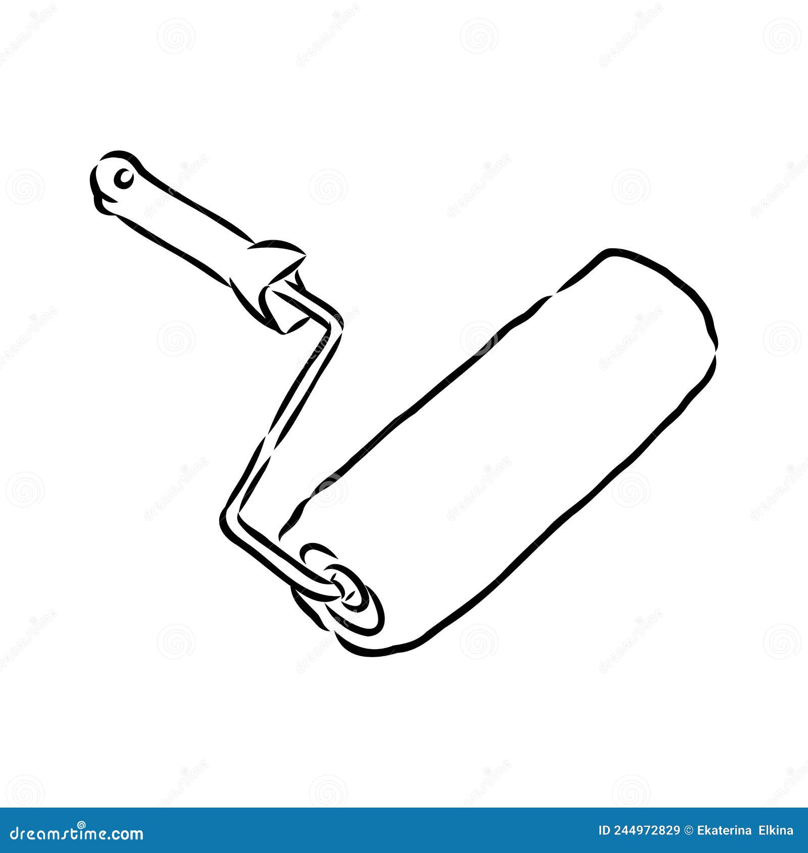 Hand Drawn Paint Roller Illustration Paint Roller Vector Stock Vector ...